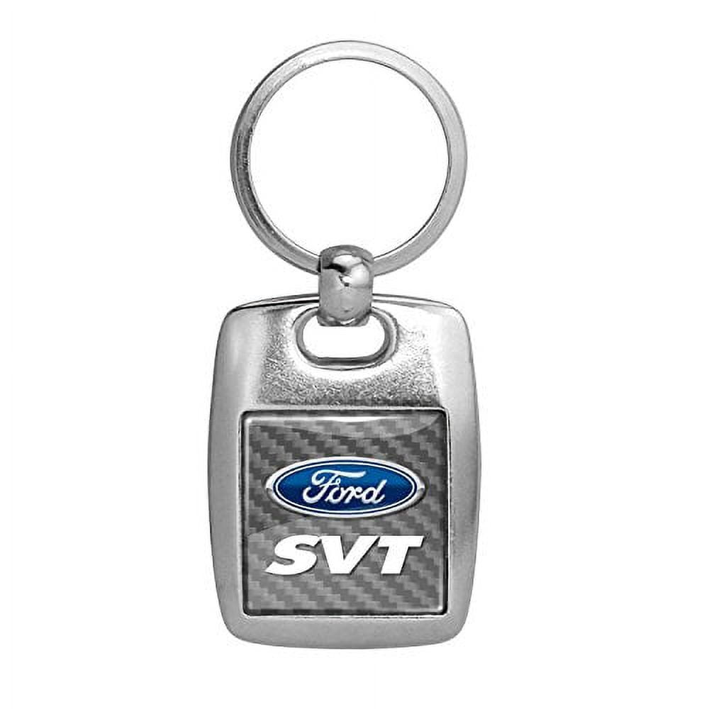 iPick Image for Ford SVT Silver Carbon Fiber Backing Brush Metal Key ...