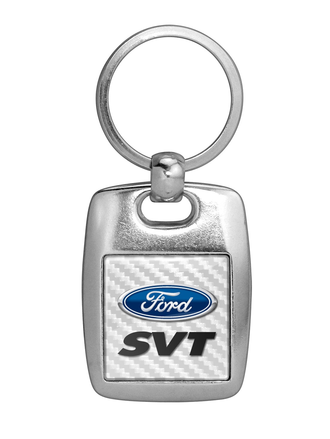 iPick Image for Ford SVT White Carbon Fiber Backing Brush Metal Key ...