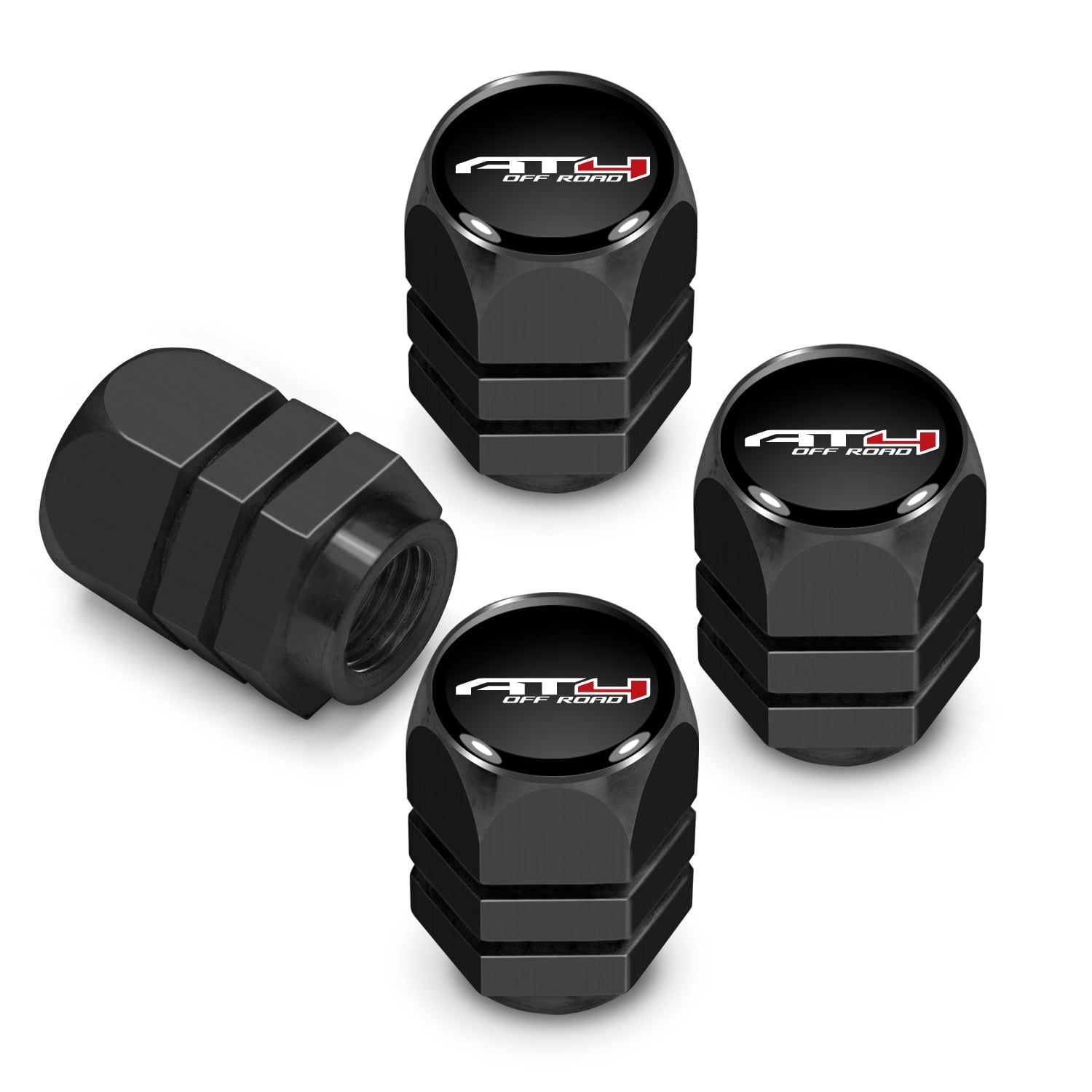 iPick Image, GMC AT4 Black Hexagon Aluminum Tire Valve Stem Caps ...