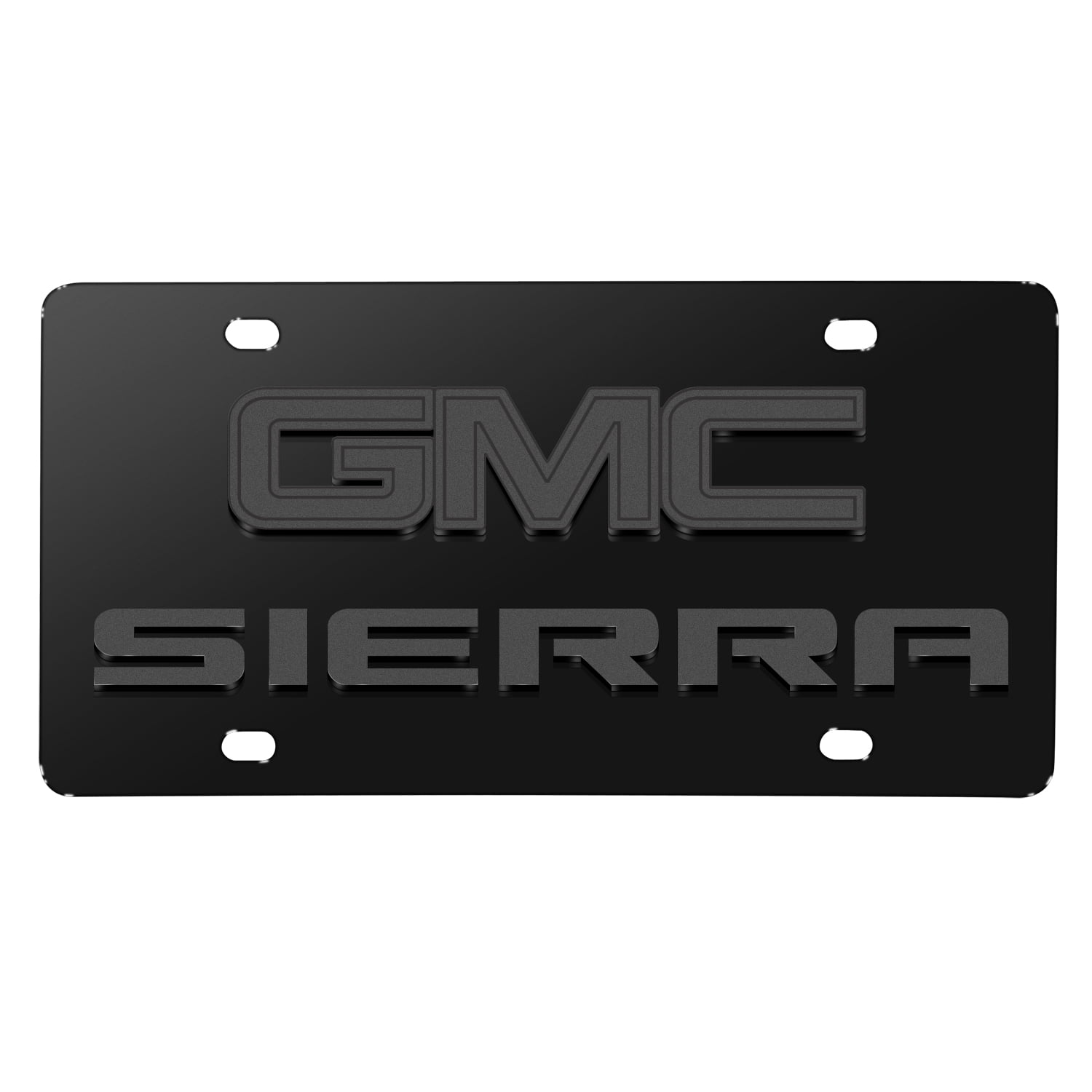 iPick Image for GMC Sierra 3D Dark Gray Dual Logo Black Stainless Steel ...