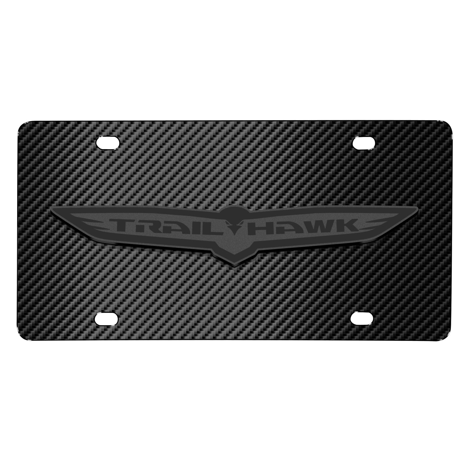 iPick Image for Jeep Trailhawk 3D Dark Gray Logo on Black Carbon Fiber ...