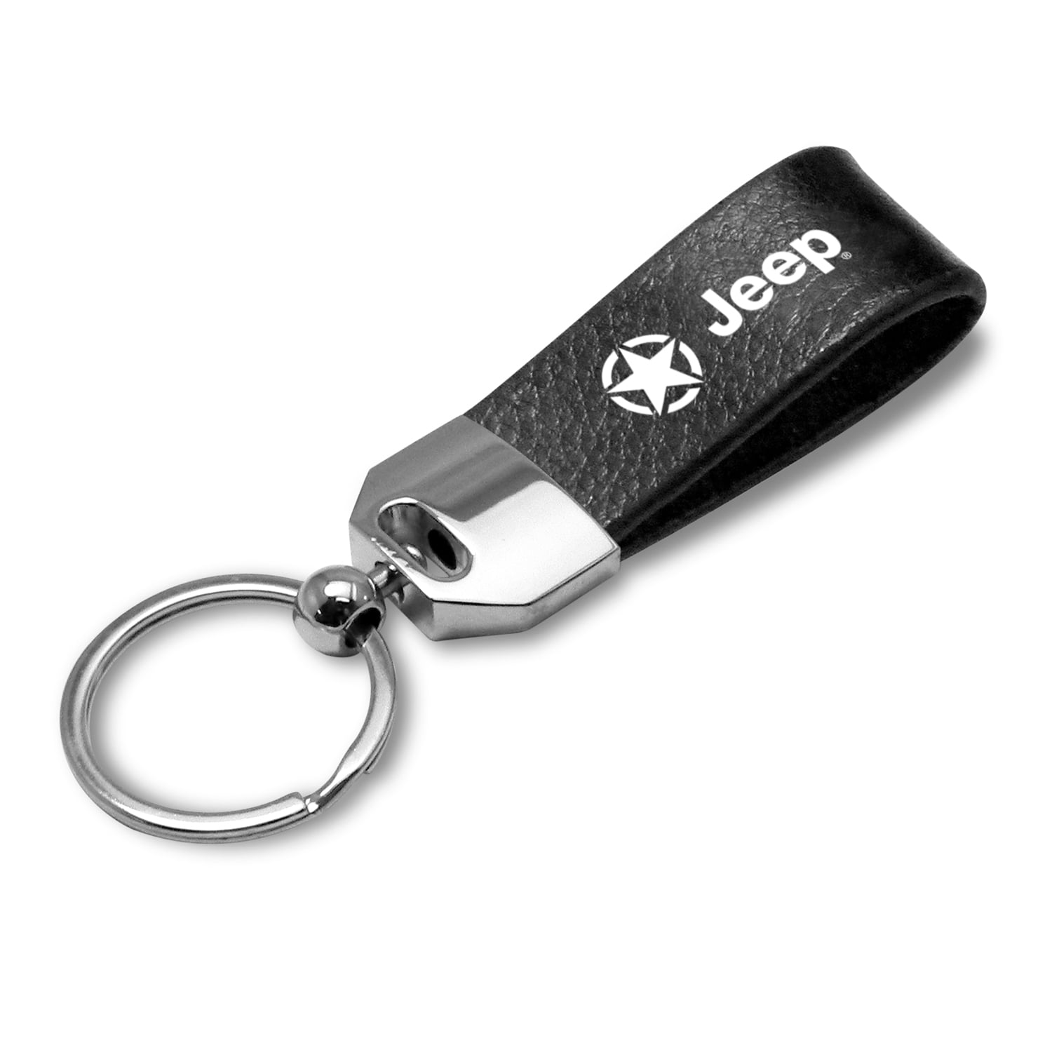 iPick Image for Jeep Willys Star Logo Black Real Leather Loop Strap ...