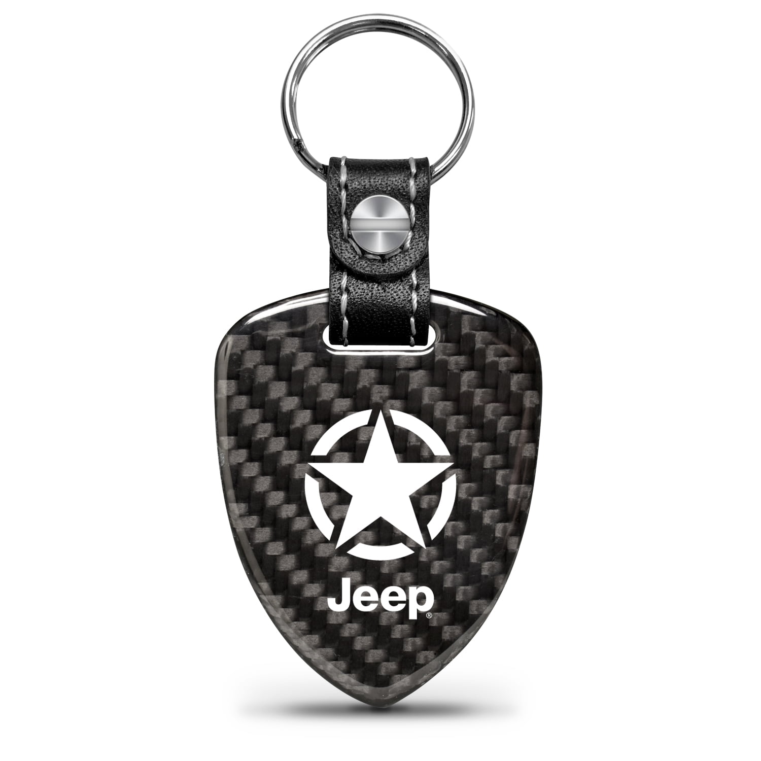 iPick Image for Jeep Willys Star Logo Real Black Carbon Fiber Large ...