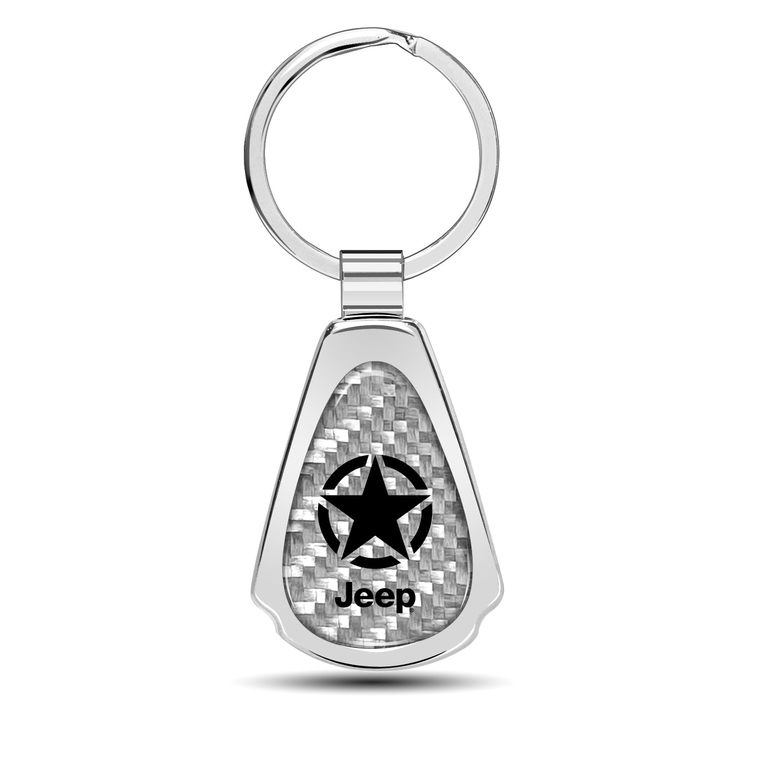 iPick Image for Jeep Willys Star Logo Real Silver Carbon Fiber Chrome ...