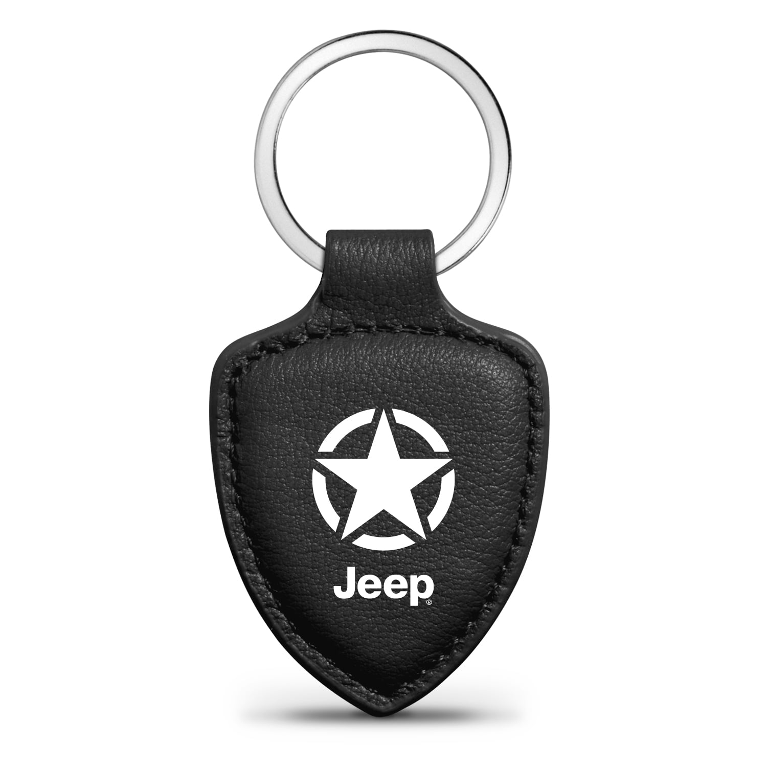 iPick Image for Jeep Willys Star Logo Soft Real Black Leather Shield ...