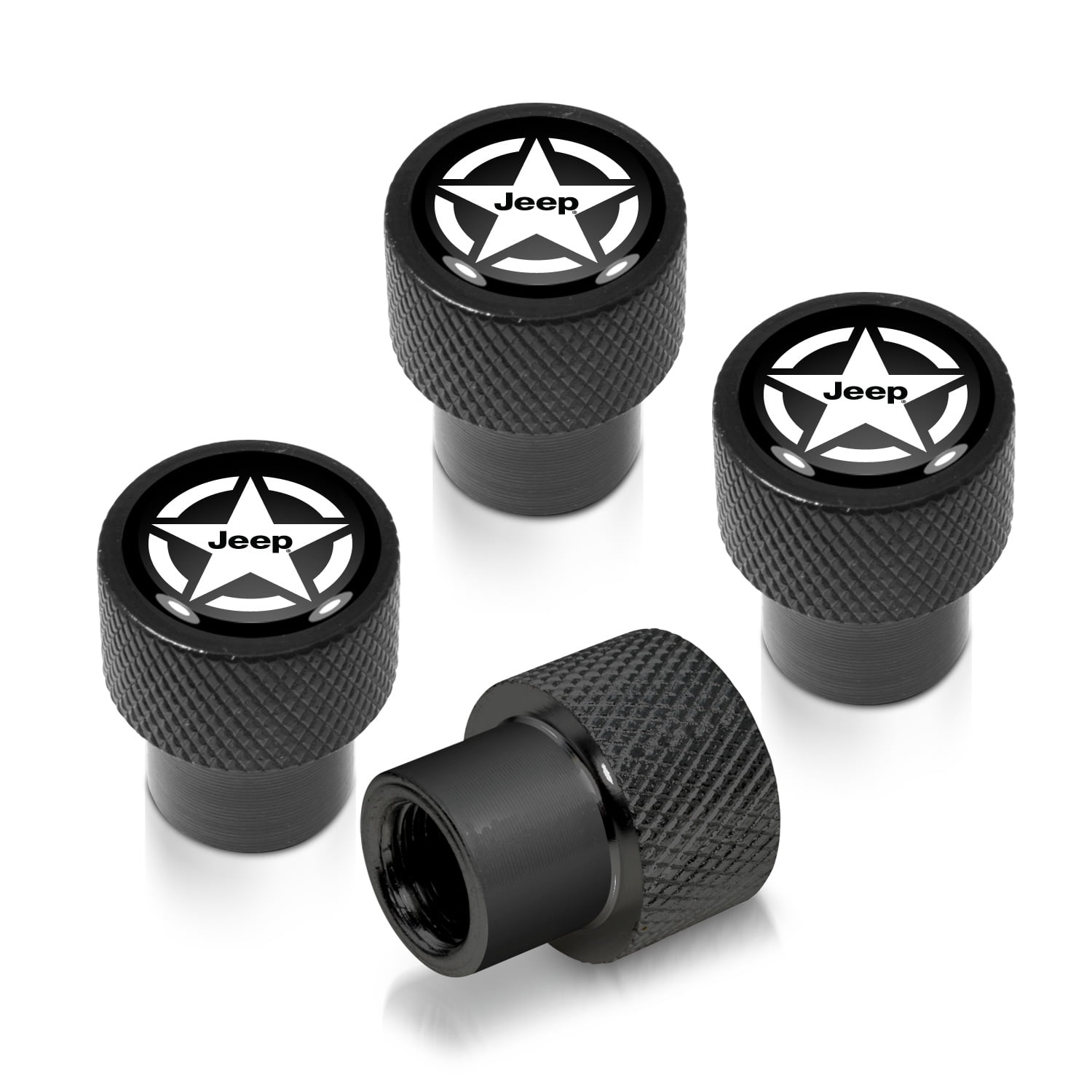 iPick Image for Jeep Willys Star Logo in Black on Black Aluminum Tire ...