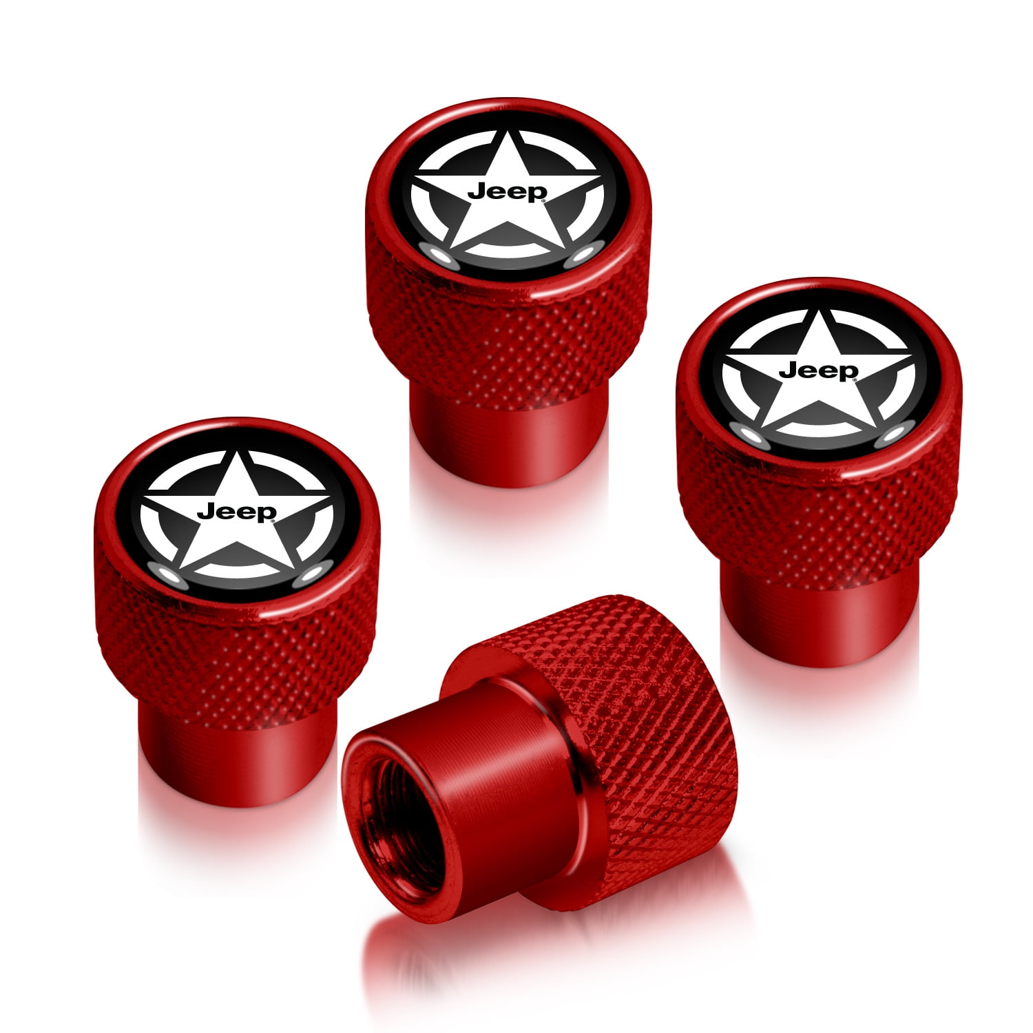 iPick Image for Jeep Willys Star Logo in Black on Red Aluminum Tire ...