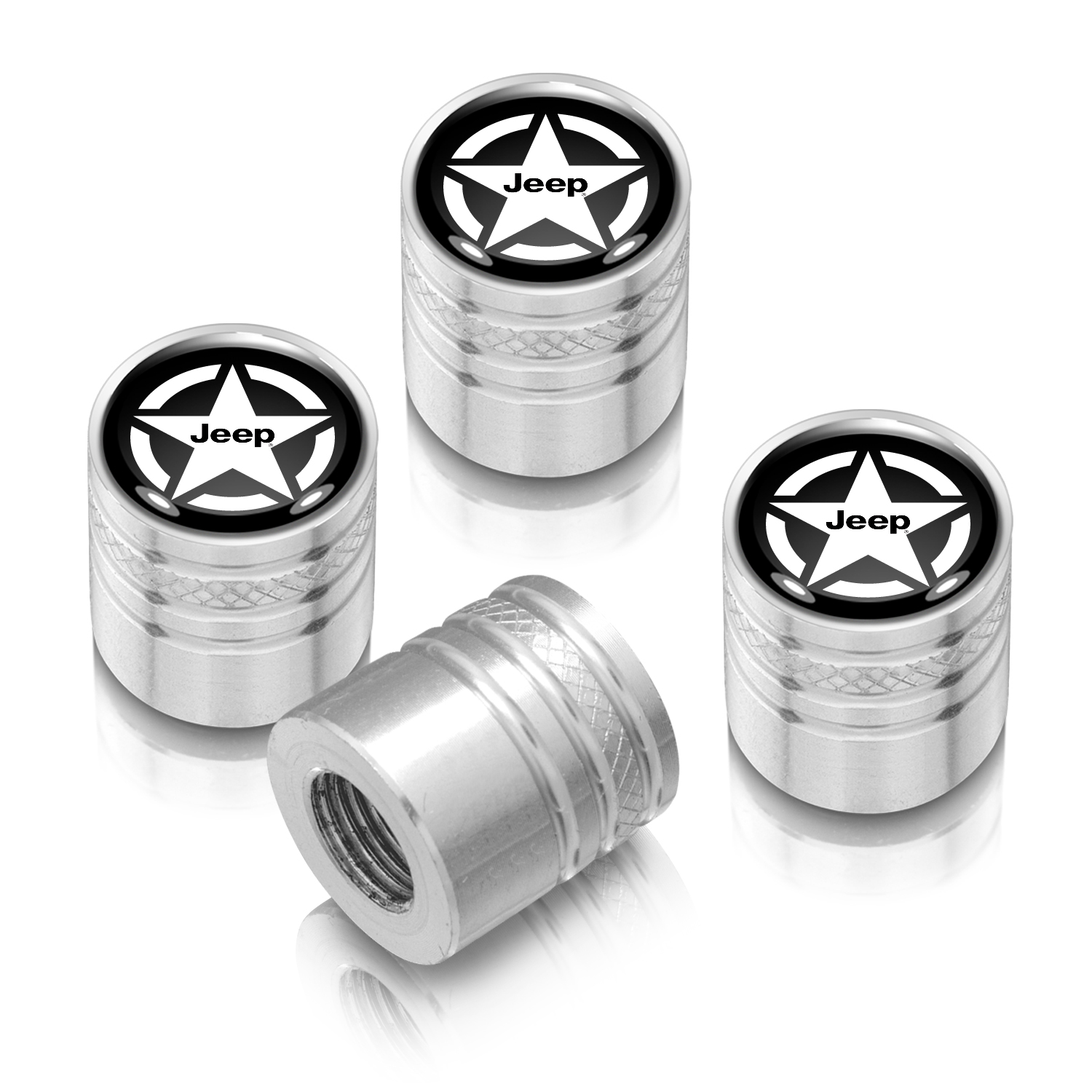 iPick Image for Jeep Willys Star Logo in Black on Shining Silver ...