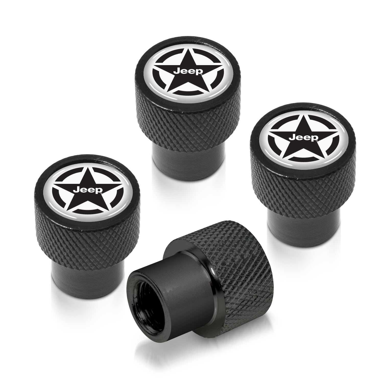 iPick Image for Jeep Willys Star Logo in White on Black Aluminum Tire ...