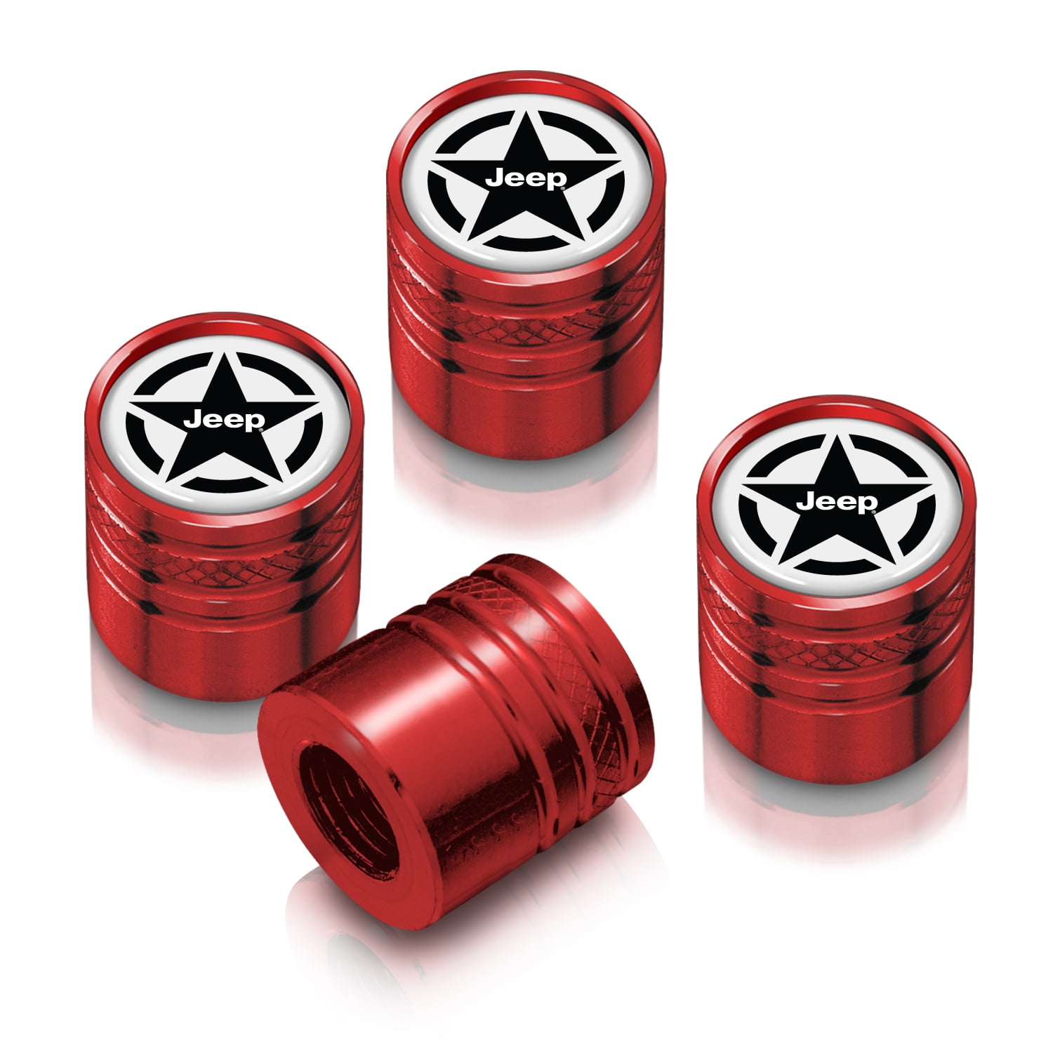 iPick Image for Jeep Willys Star Logo in White on Red Aluminum Cylinder ...