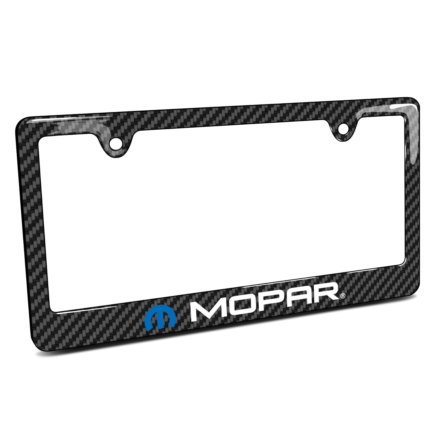 iPick Image for Mopar Black Carbon Fiber Look ABS Plastic License Plate Frame, Official Licensed ...