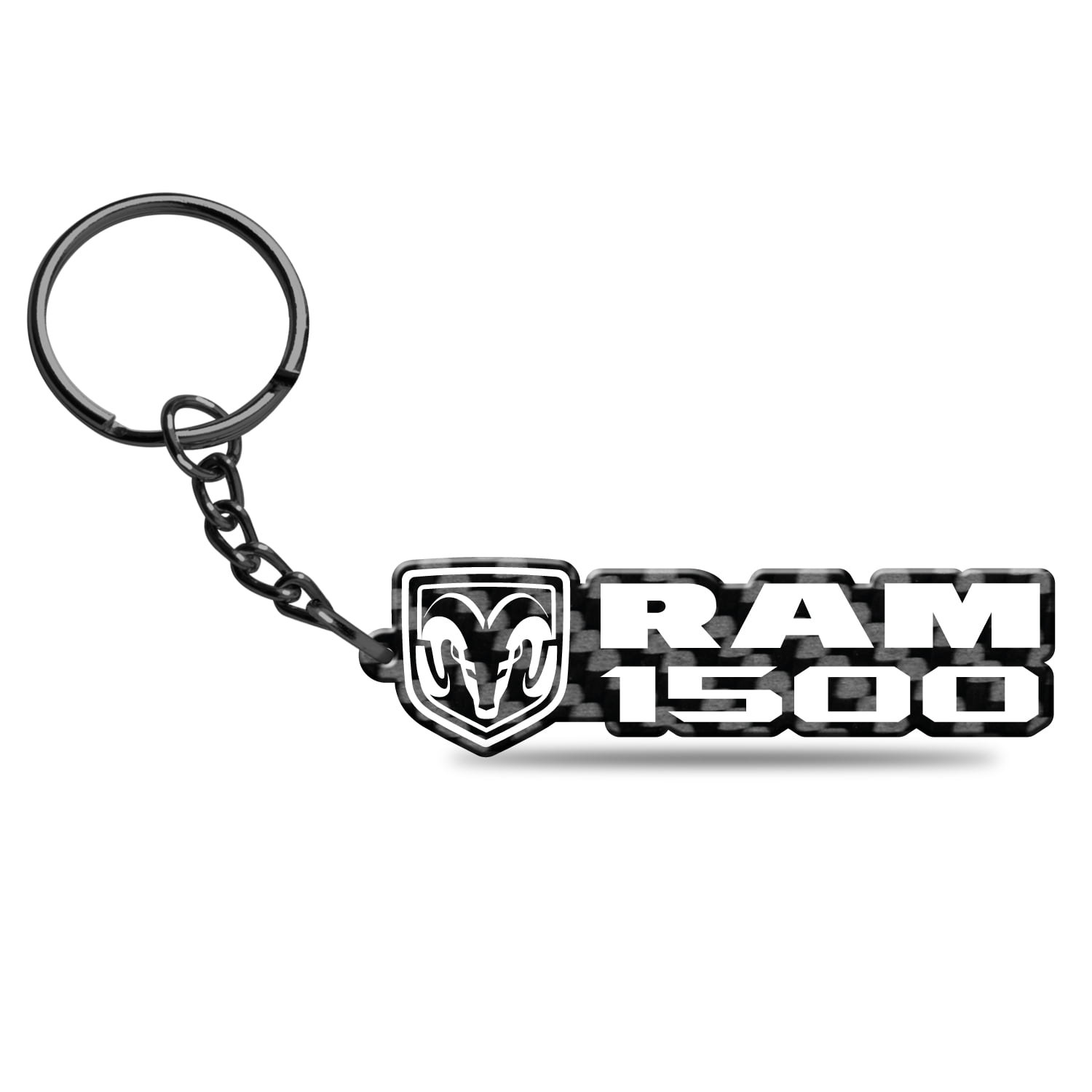 iPick Image for RAM 1500 Black Real Carbon Fiber Logo Shape Cut Key ...