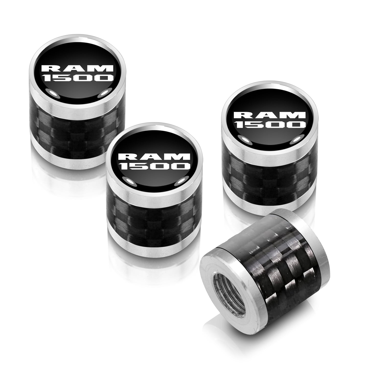 iPick Image for RAM 1500 in Black on Real Carbon Fiber Barrel Silver ...