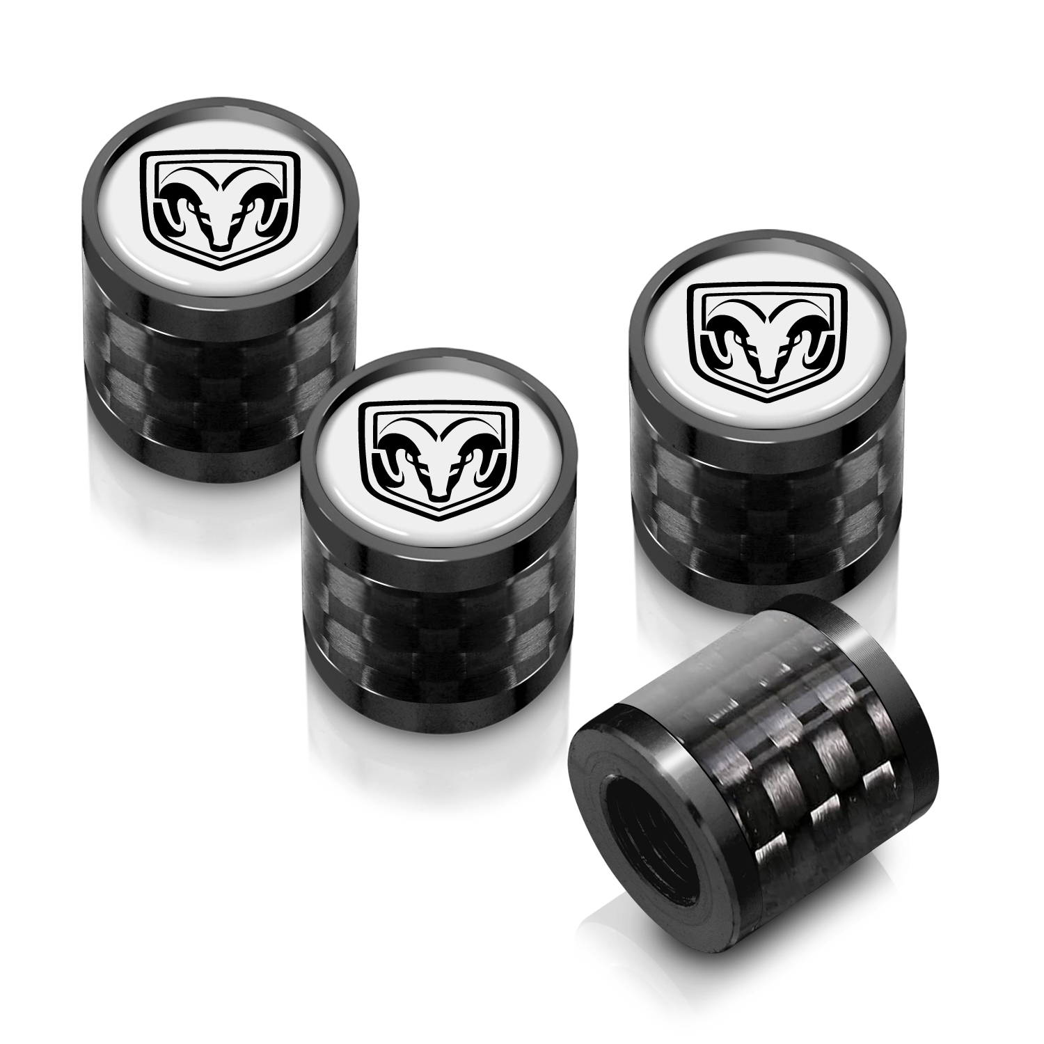 iPick Image for RAM in White on Real Carbon Fiber Barrel Black Aluminum ...