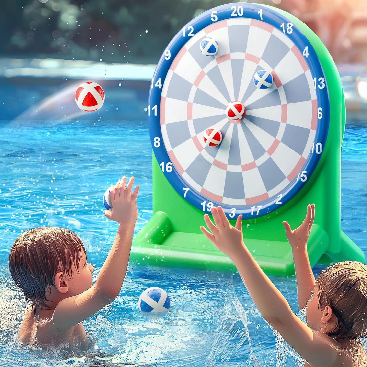 iPlay, iLearn Pool Wave Kids Fun Pool Toys, Inflatable Dart Board Water ...