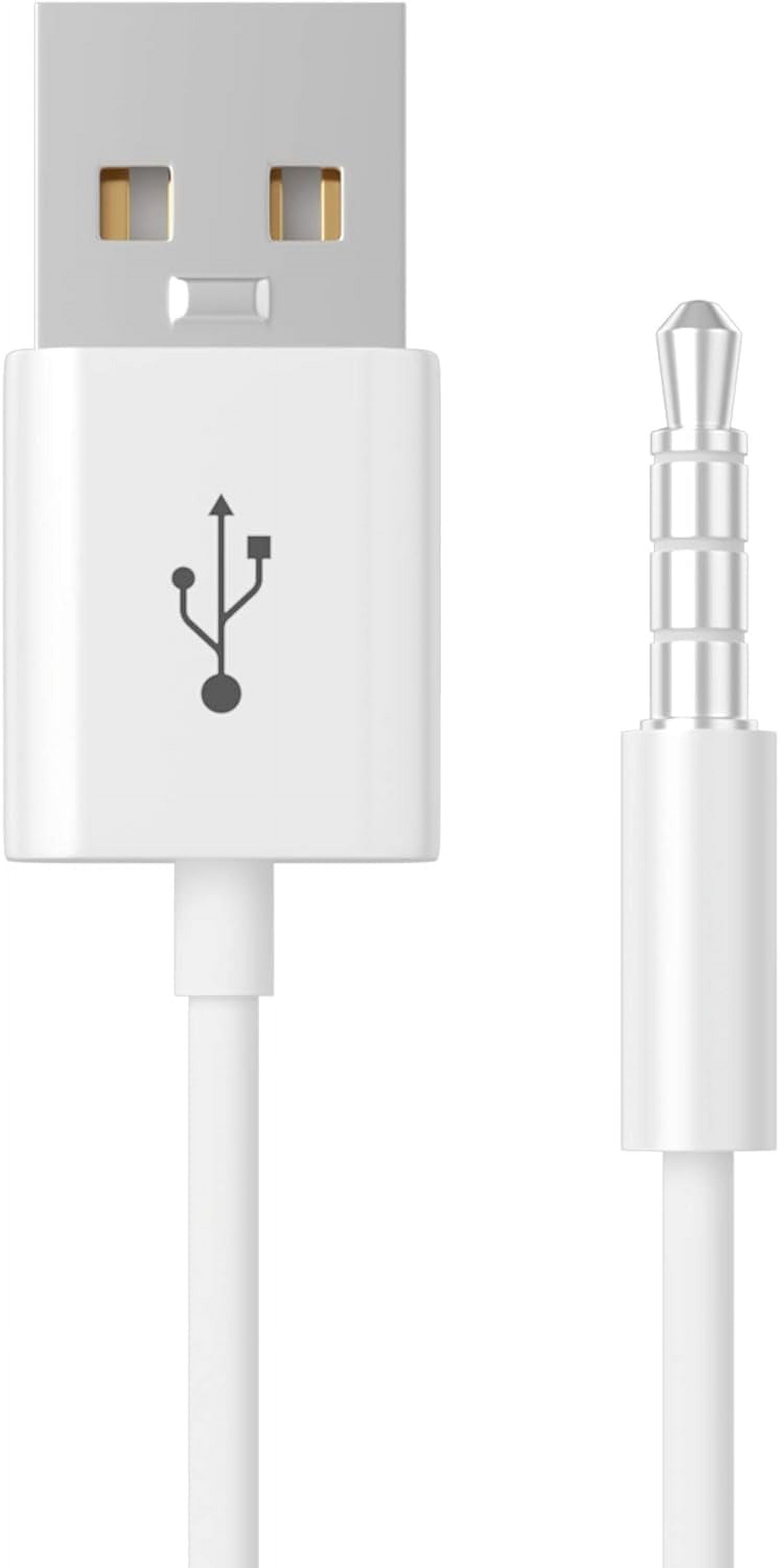 iPod Shuffle Cable, 2 Pack 3.5mm Jack/Plug to USB Power Charger Sync ...