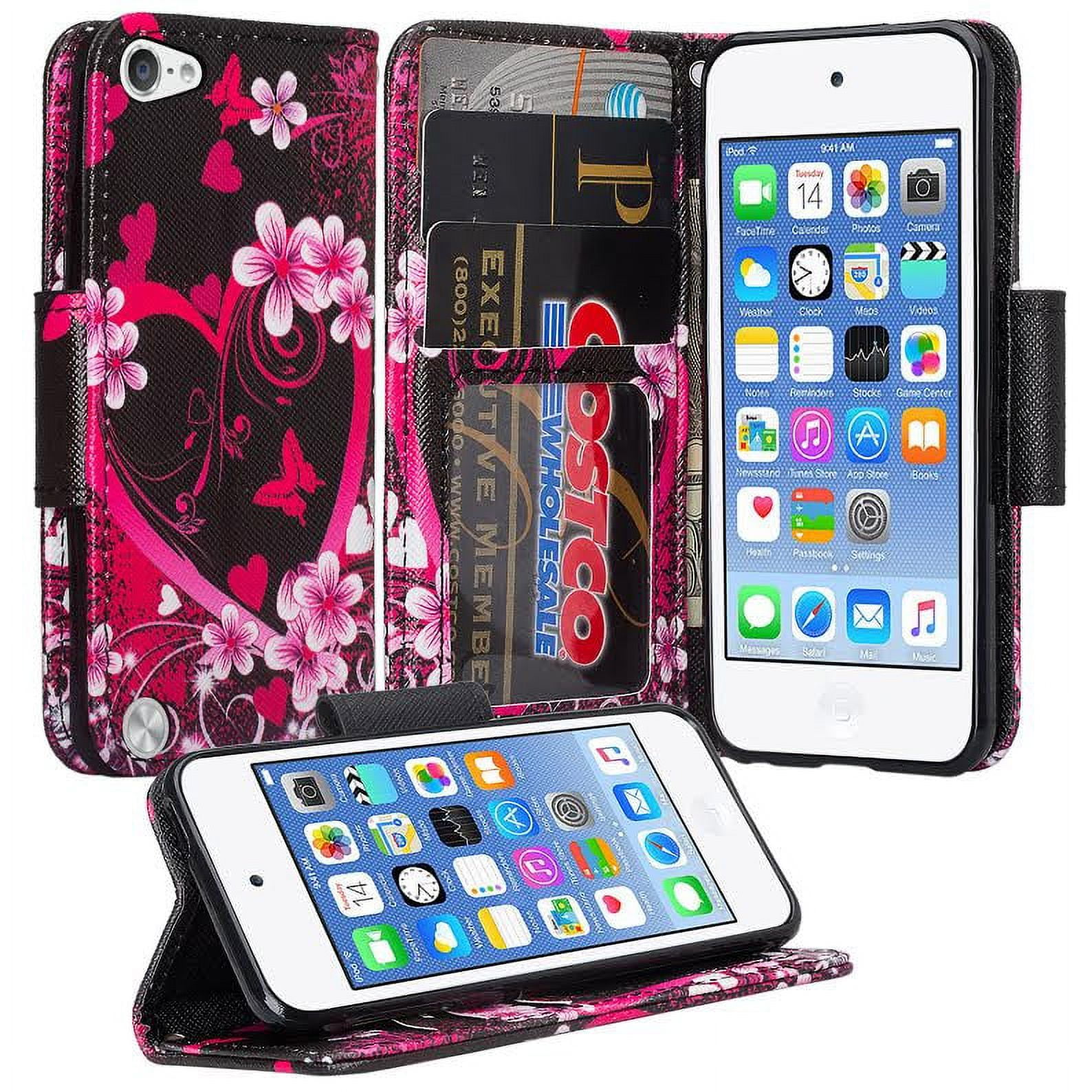 iPod Touch 5 / Ipod Touch 6 Wallet Case, Slim Wrist Strap Magnetic Flip ...