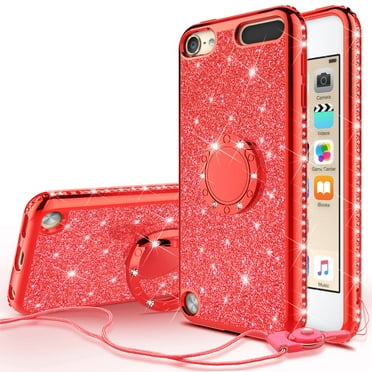 New iPod Touch Case, iPod 7/6/5 Case Glitter Ring Stand Bling Sparkle ...