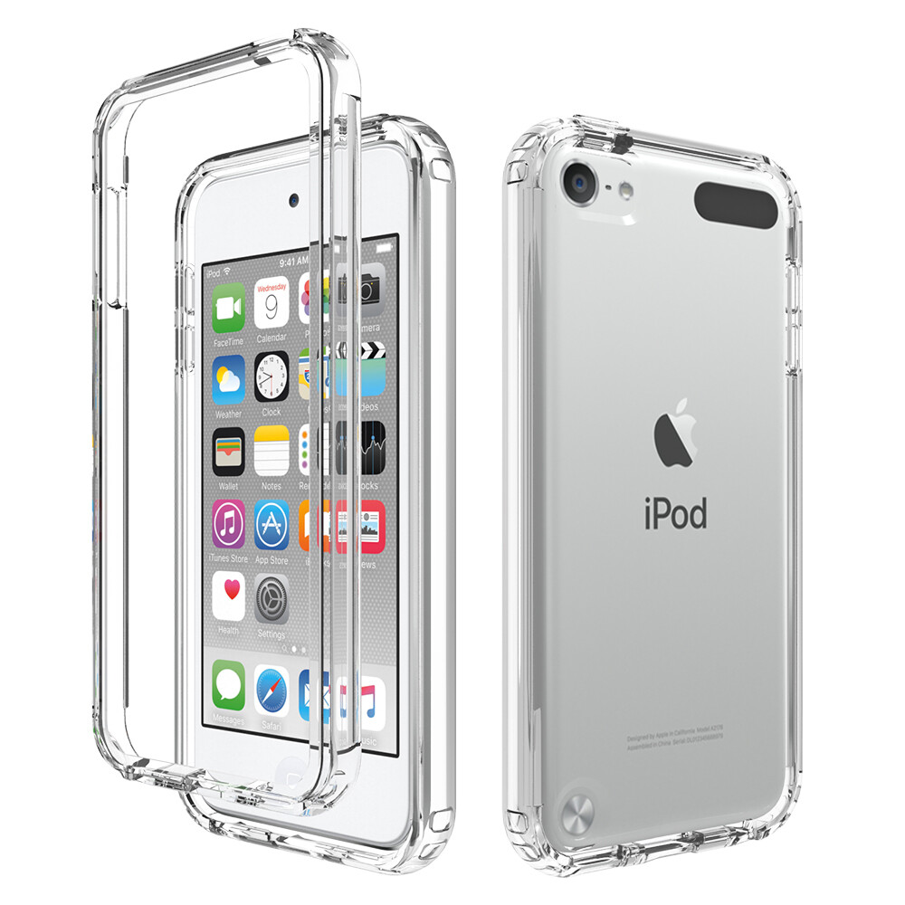 iPod touch 7/6/5 Case ,Transparent Hybrid 2 in 1 Shockproof Hard PC ...