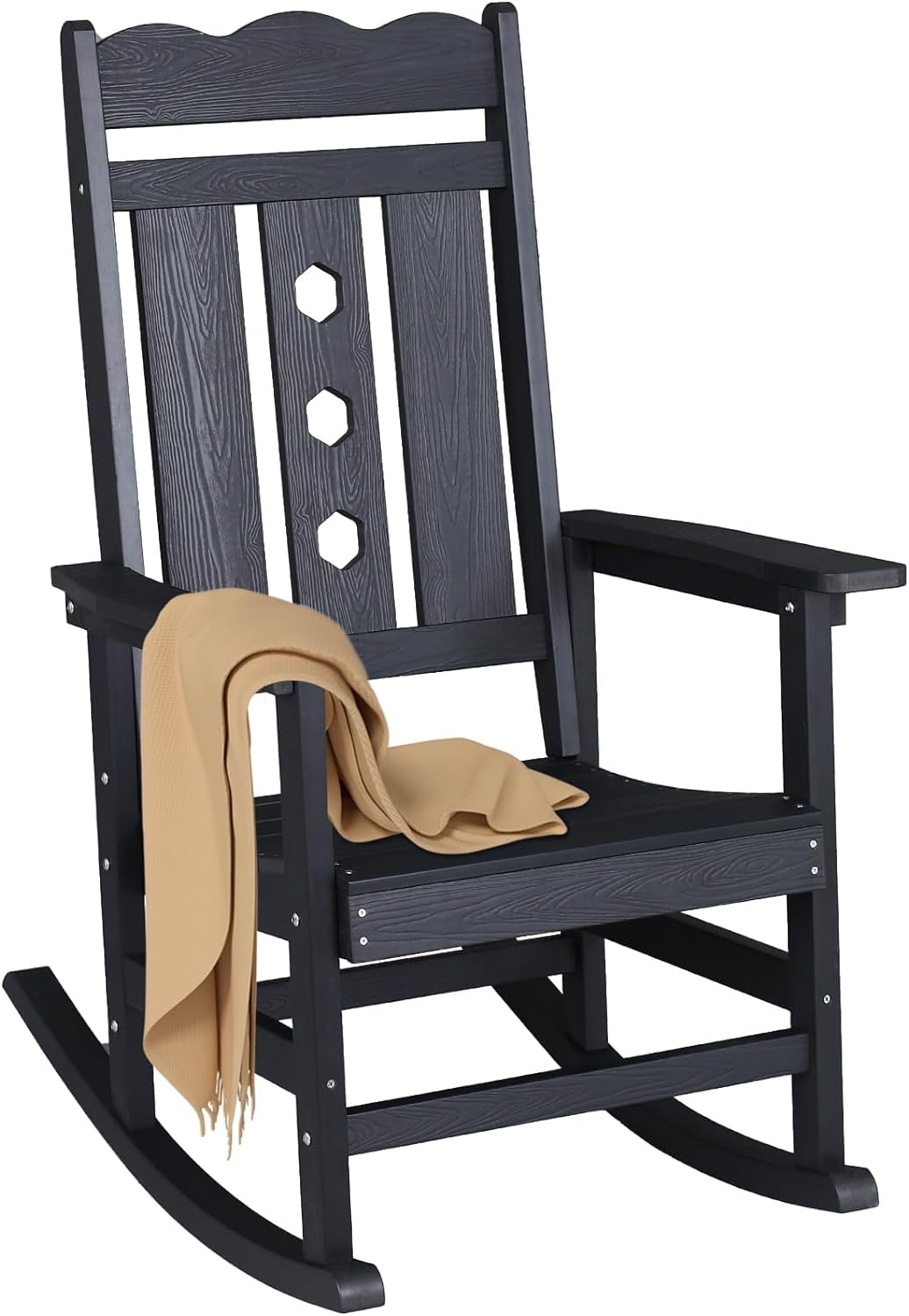 iPormis All-Weather Outdoor Rocking Chair with 400 lbs Weight Capacity ...