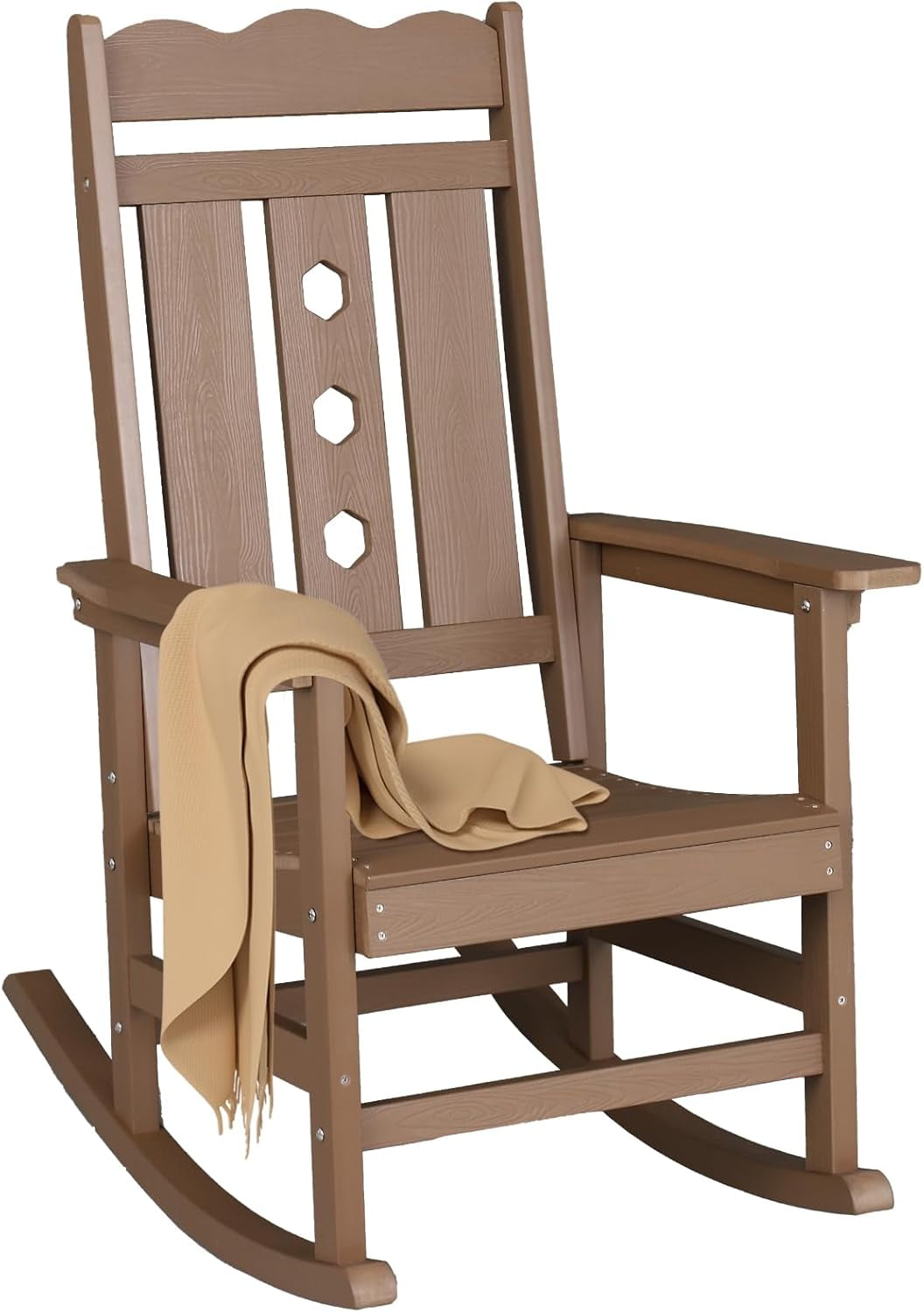 iPormis All-Weather Outdoor Rocking Chair with 400 lbs Weight Capacity ...