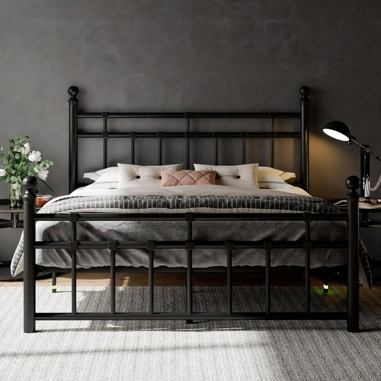 black material bed frame
