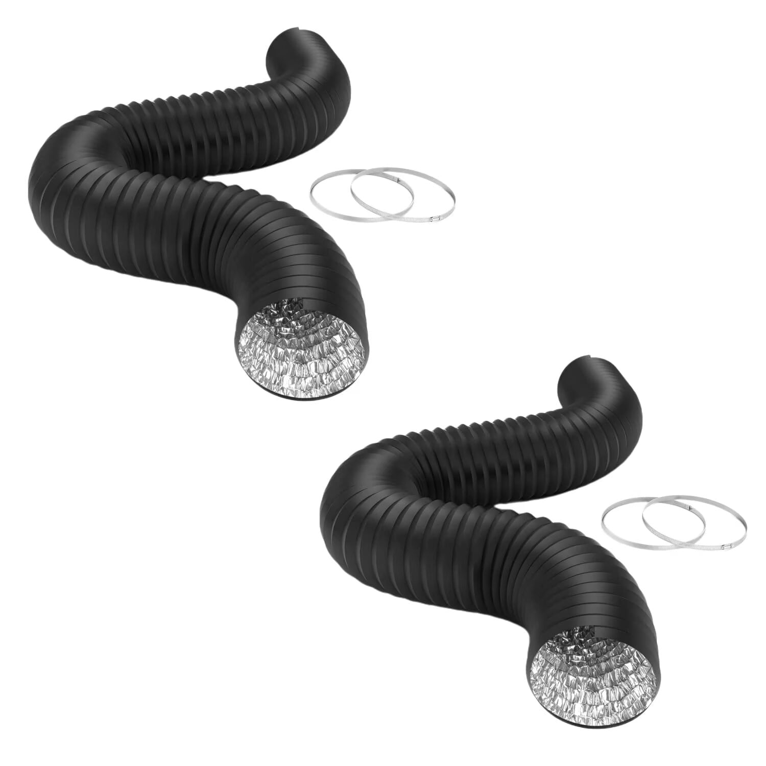 iPower 10 Inch 8 Feet Flexible Aluminum Ducting with 2 Clamps Included ...