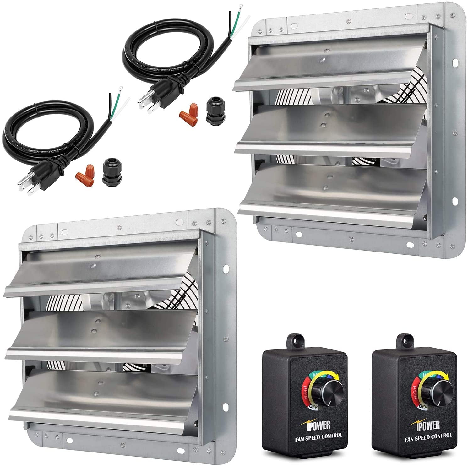 iPower 10-inch 705CFM Shutter Exhaust Fans Aluminum Kits High Speed Fan ...