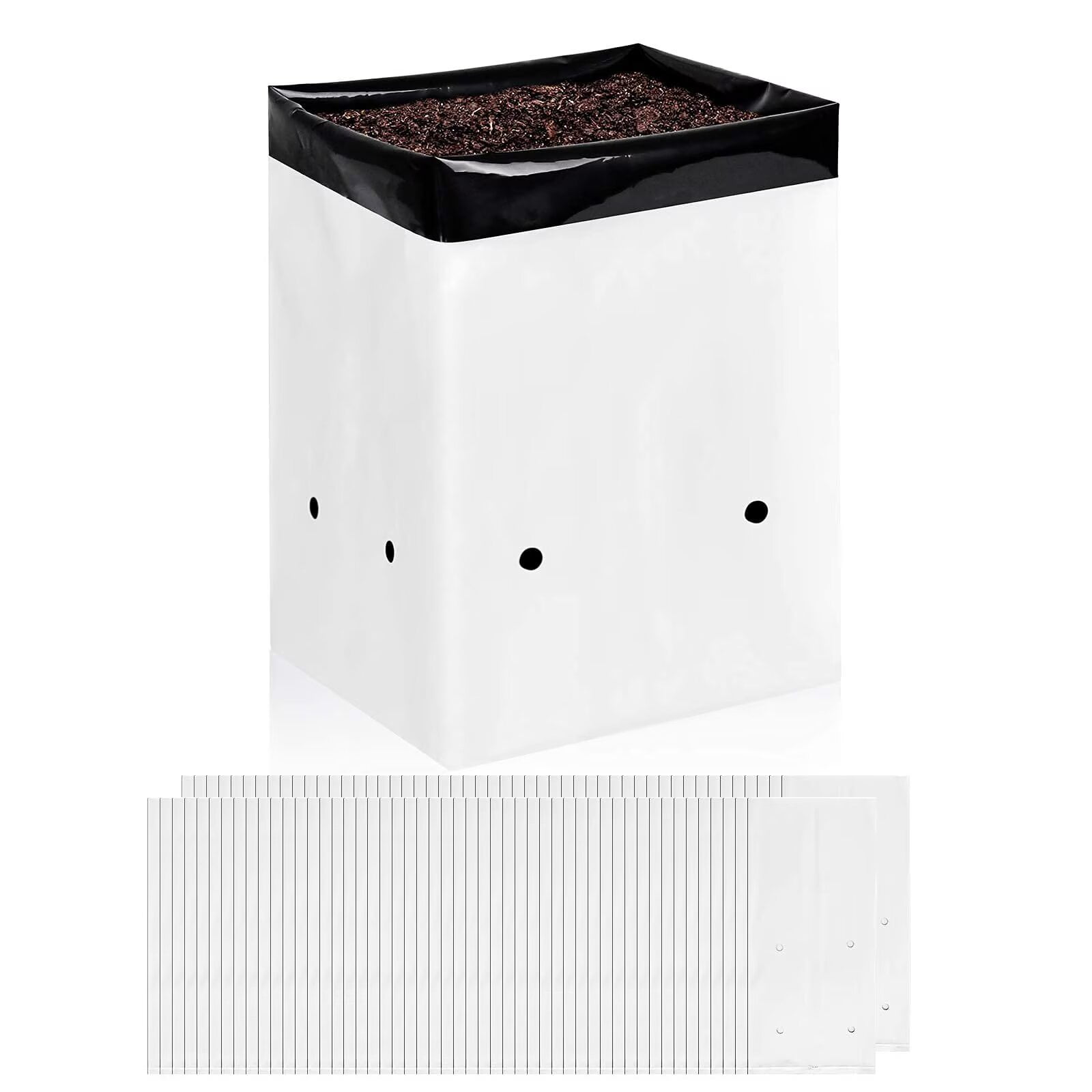 iPower 100-Pack 3 Gallon Panda Film Grow Bag Containers for Plants ...