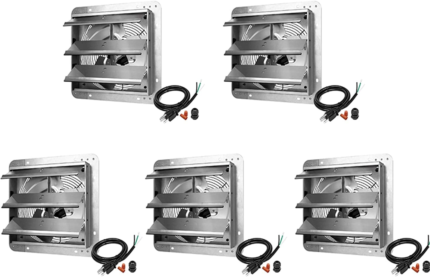 iPower 12 inch 940 CFM Shutter Exhaust Fan Aluminum High Speed -5-Pack ...