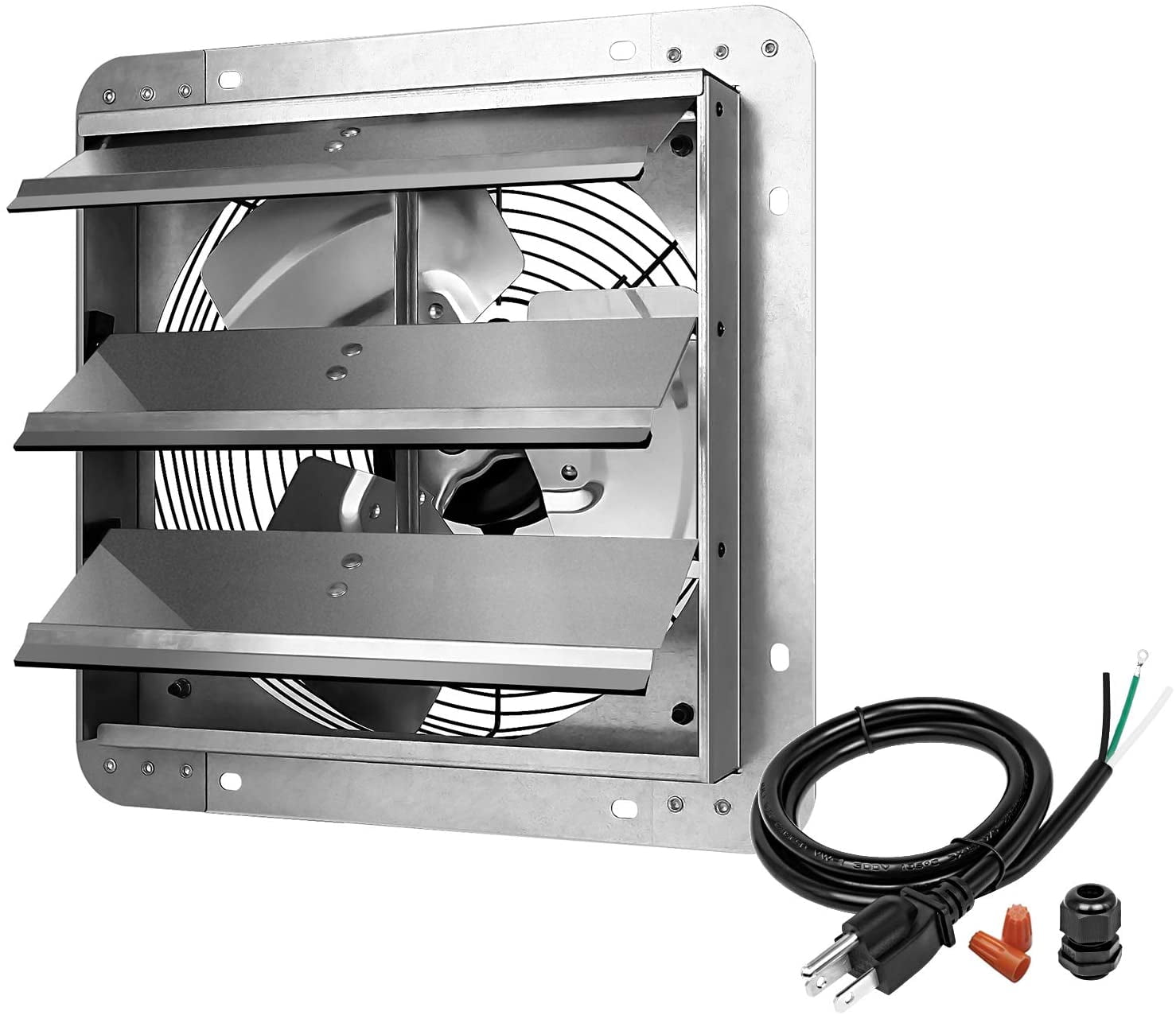 iPower 12 inch 940 CFM Shutter Exhaust Fan for Garage, Wall Air Window ...