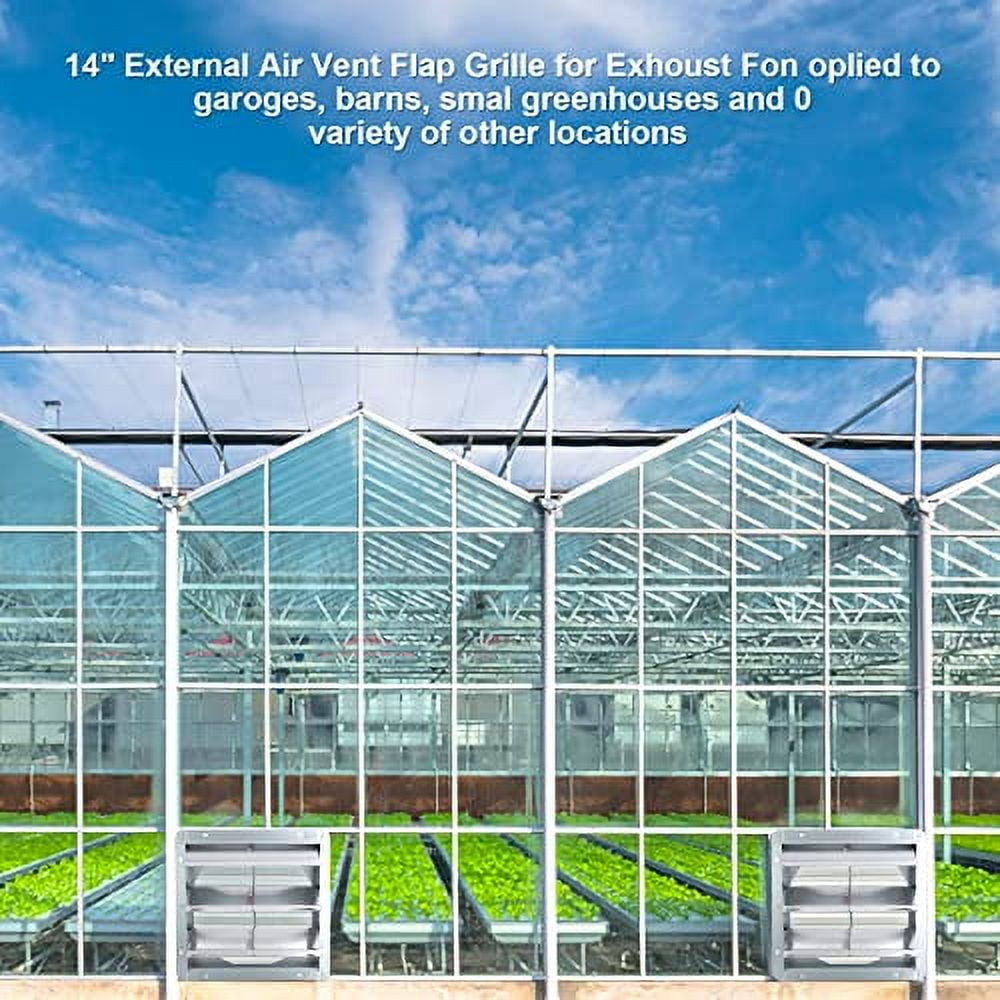 iPower 14-Inch Square Aluminum Automatic Gravity Shutter Louver Vent ...