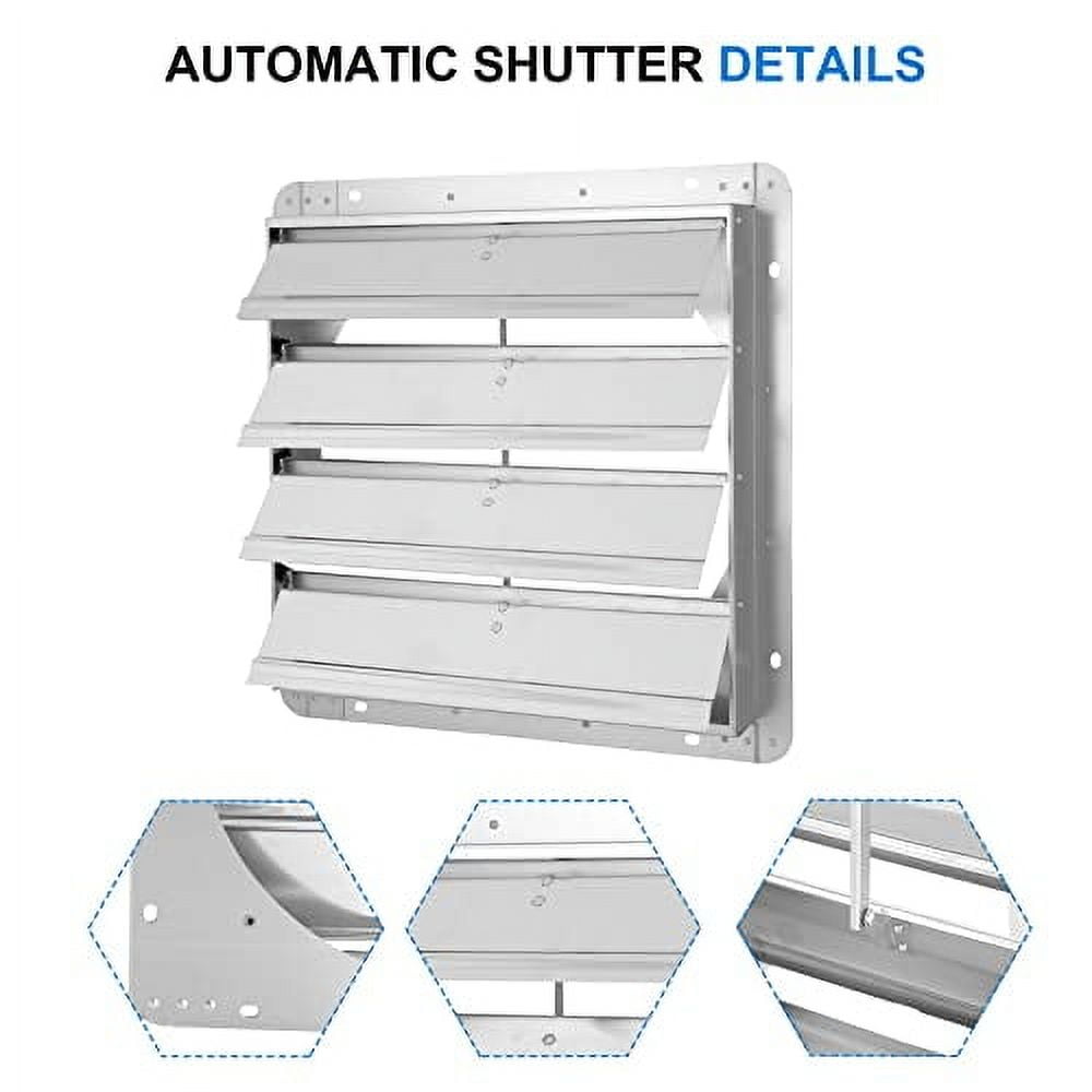 iPower 18-Inch Square Aluminum Automatic Gravity Shutter Louver Vent, Silver - Walmart.com