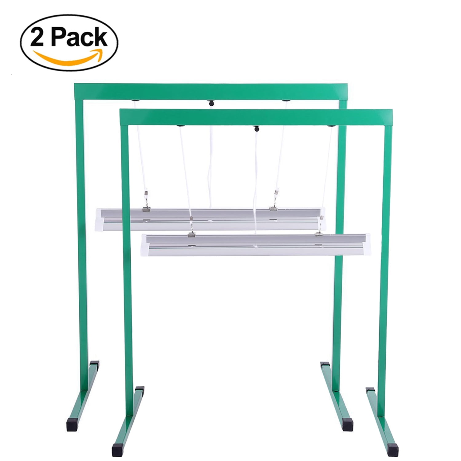 iPower 2-Pack 24W 2 Feet T5 Fluorescent Grow Light Stand Rack for Seed ...