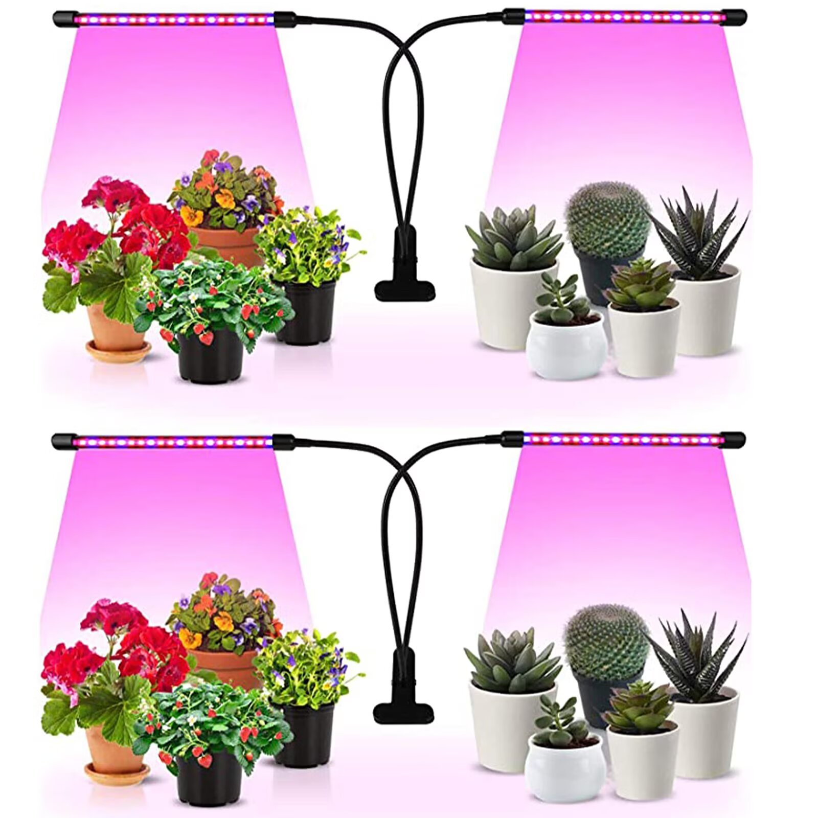 iPower 2 Tube LED Grow Light with Red&Blue Spectrum for Indoor Plants ...