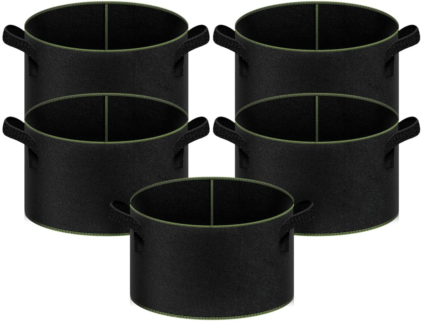 iPower 20-Gallon 5-Pack Grow Bags Thickened Nonwoven Fabric Pots ...