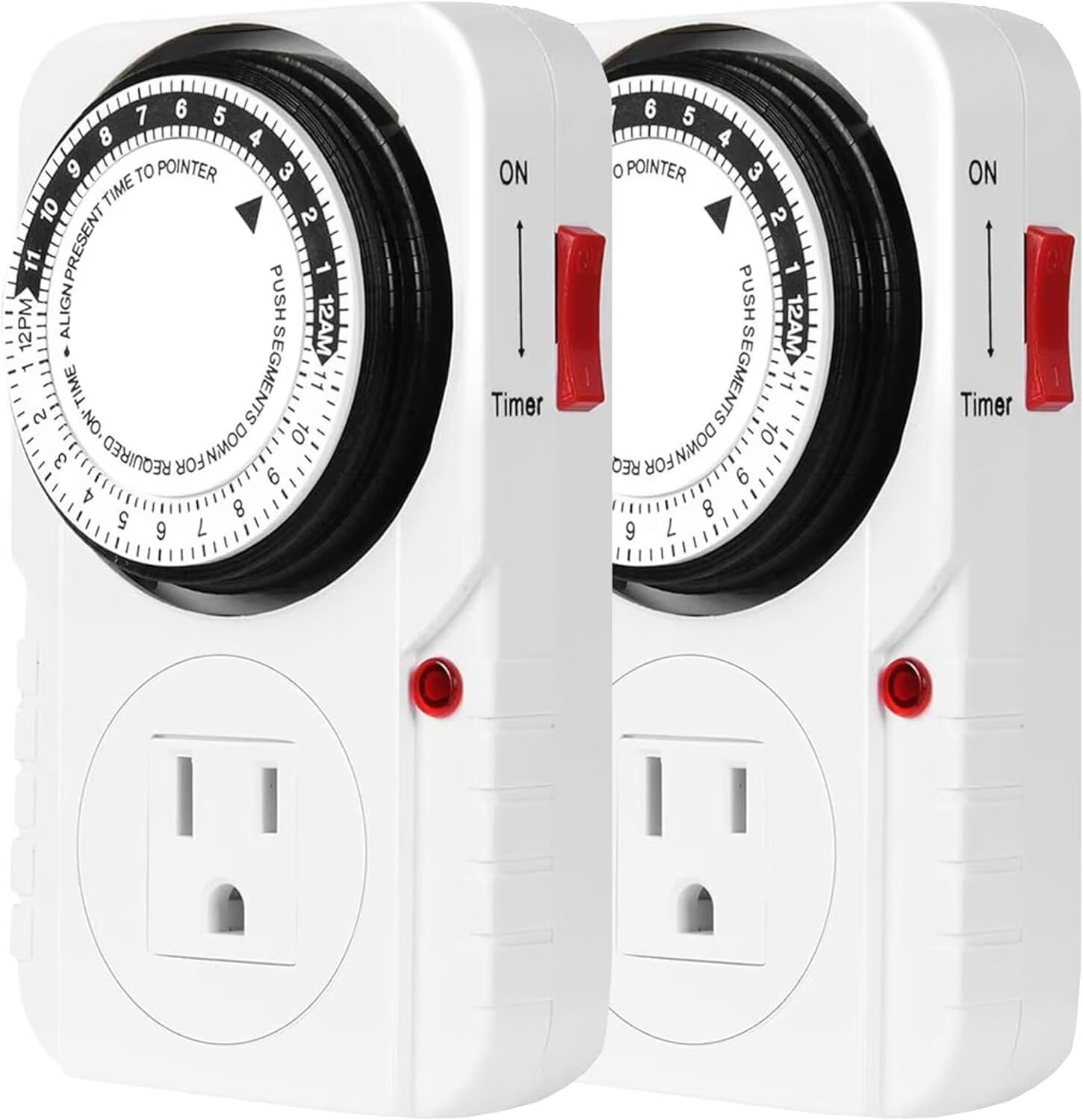 iPower 24 Hour Plug-in Mechanical Electric Timer, Switch with ...