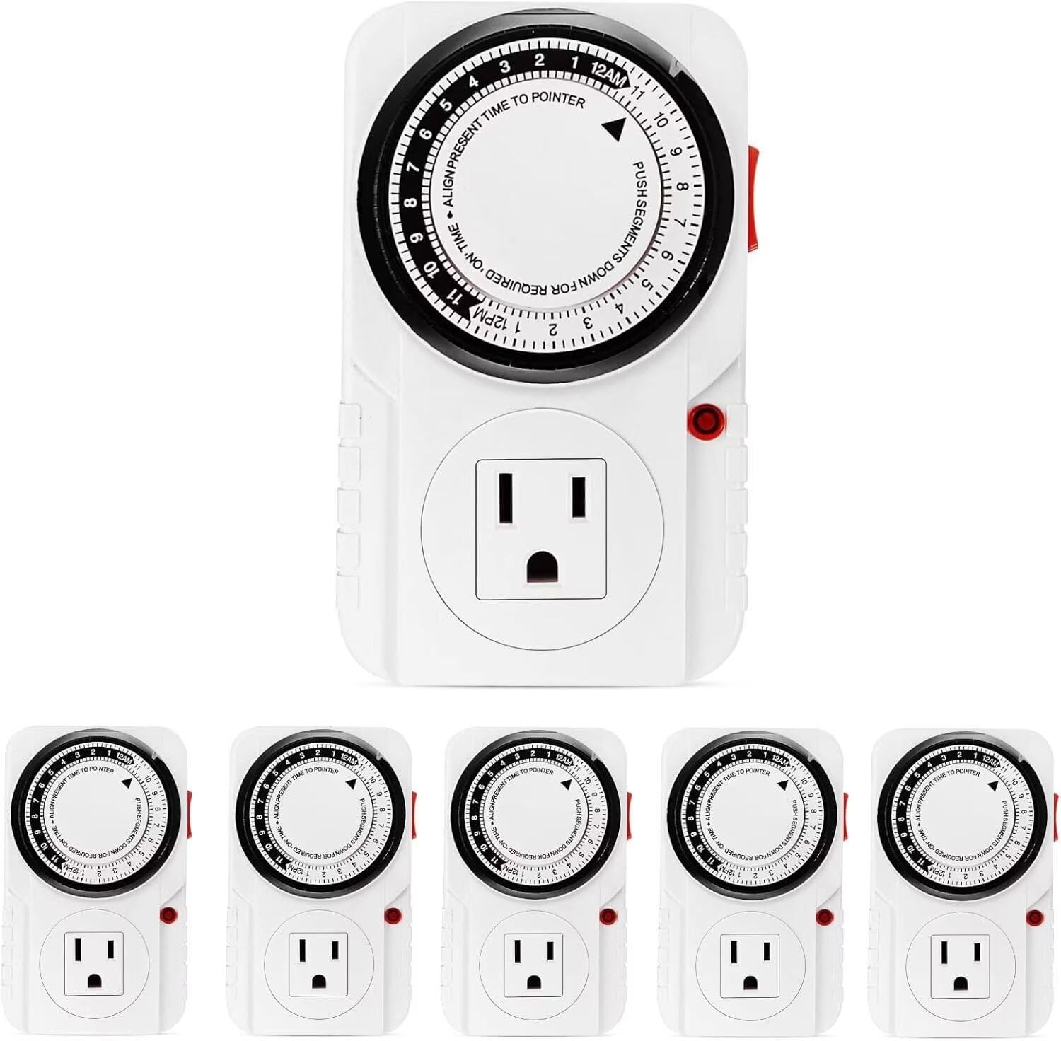 iPower 24 Hour Plug-in Mechanical Electric Timer, Switch with ...
