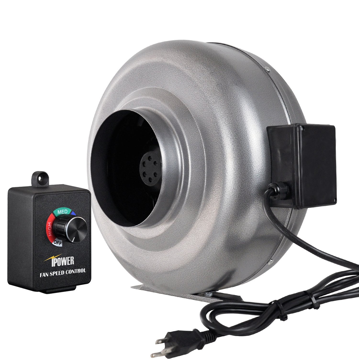 iPower 4 Inch 190 CFM Duct Inline Fan HVAC Exhaust Blower with Variable ...