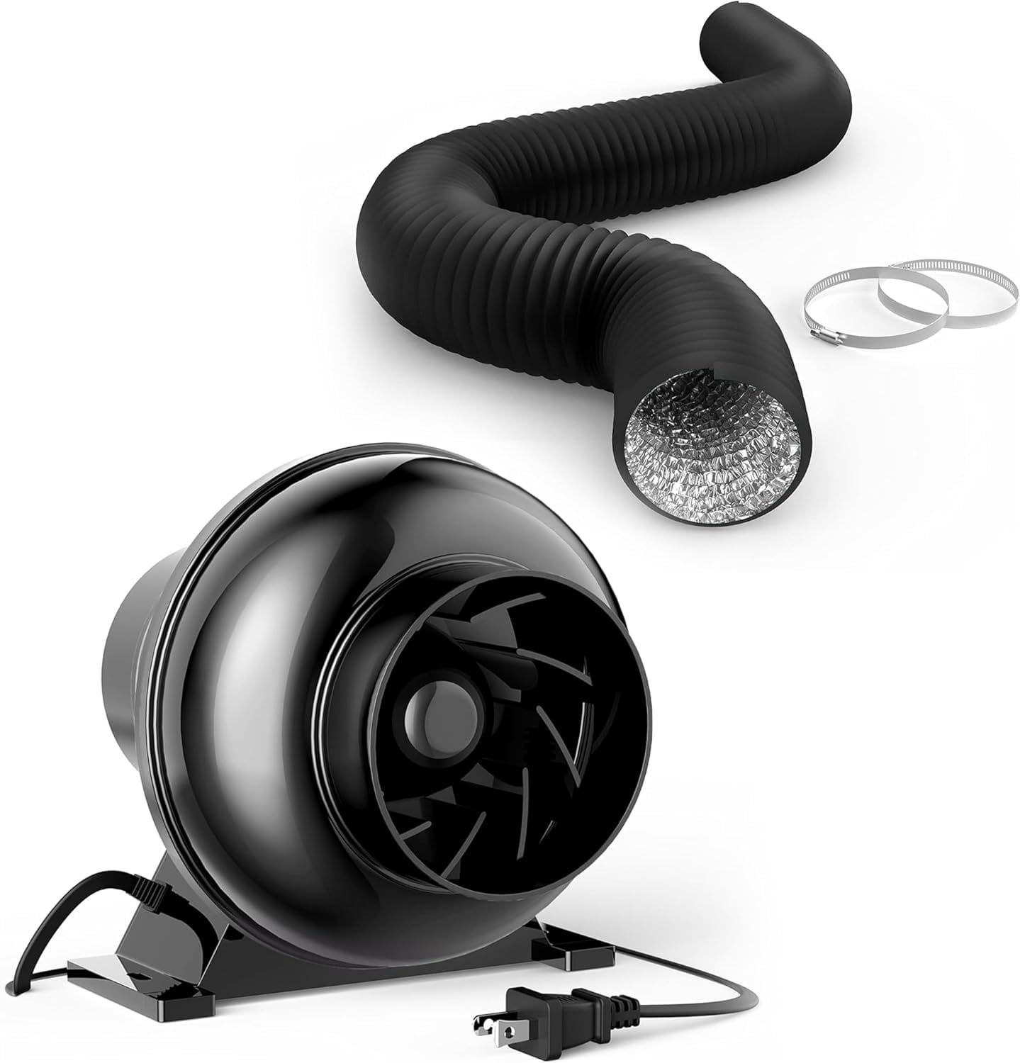 iPower 4 Inch 195 CFM Inline 8 Feet Ducting, Ventilation Equipment ...