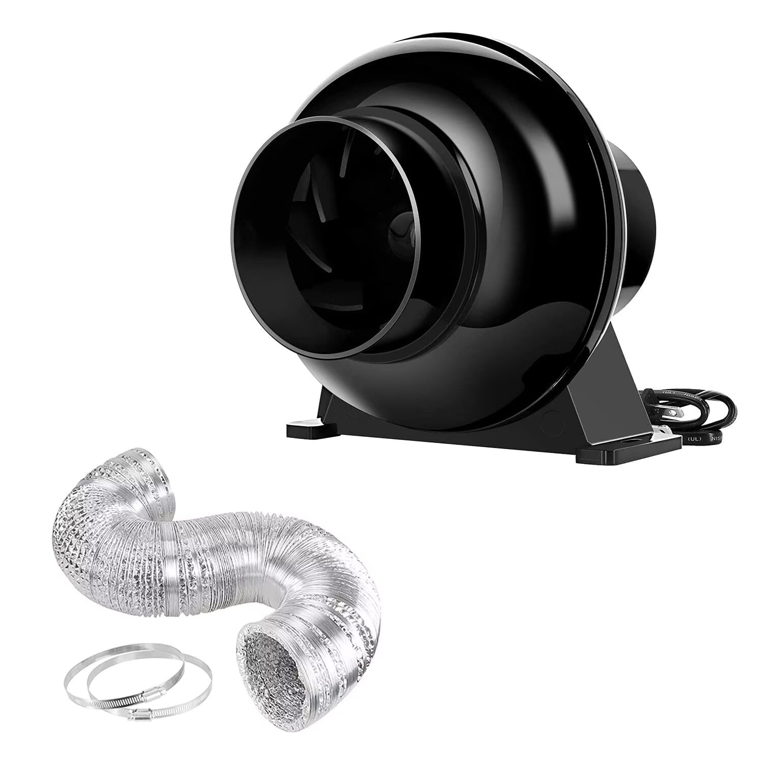 iPower 4 Inch 195 CFM Inline Ventilation Fan Vent Blower, 25 Feet Non ...