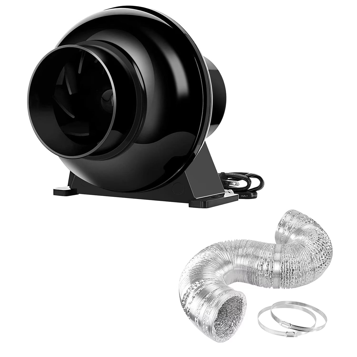 iPower 4 Inch 195 CFM Inline Ventilation Fan Vent Blower, 8 Feet Non ...