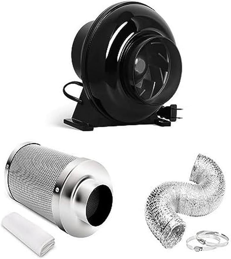 iPower 4 Inch 230 CFM Inline Fan Circulation Vent Blower, Air Carbon ...
