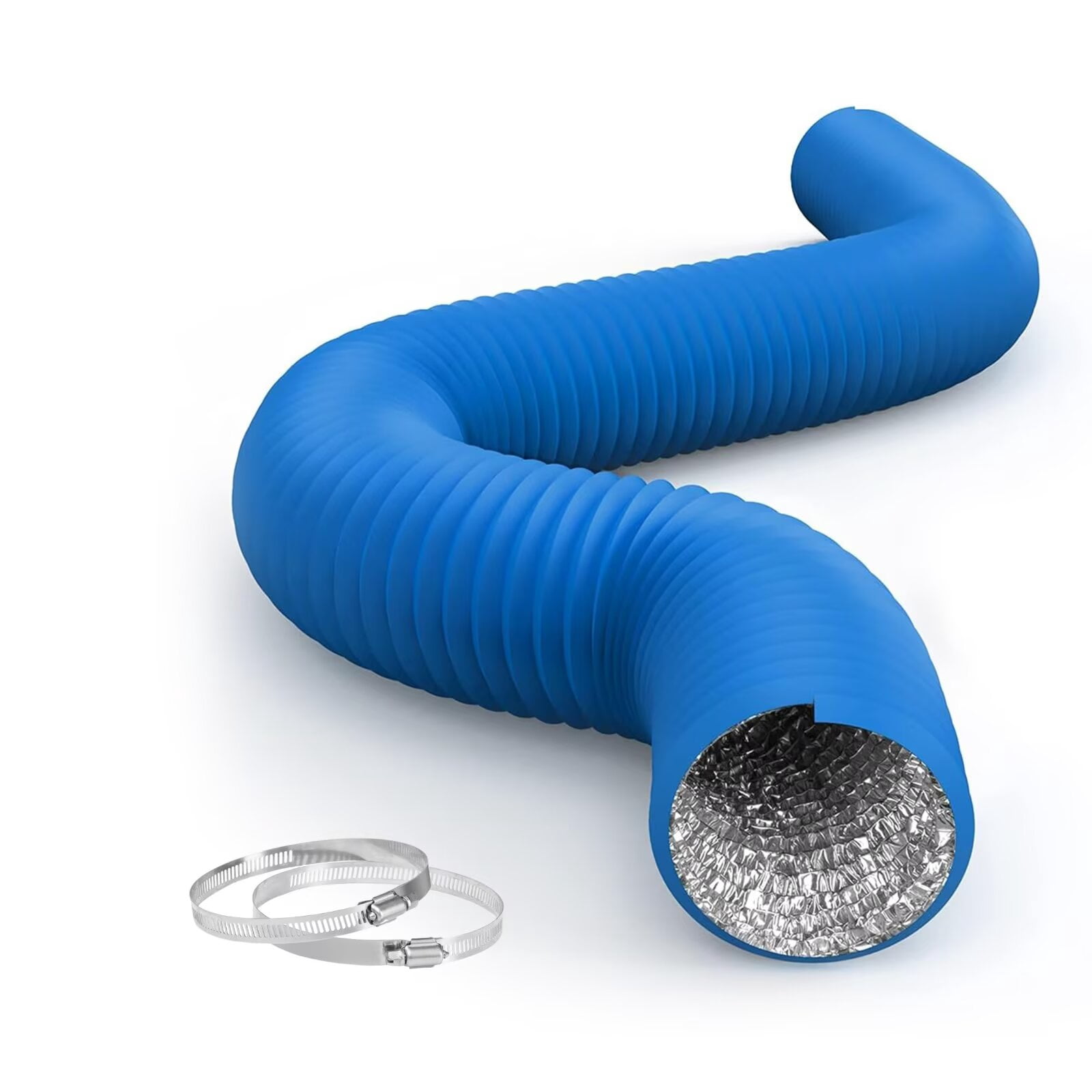 iPower 4 Inch 8 Feet Flexible Aluminum Ducting with 2 Clamps Included 4 ...