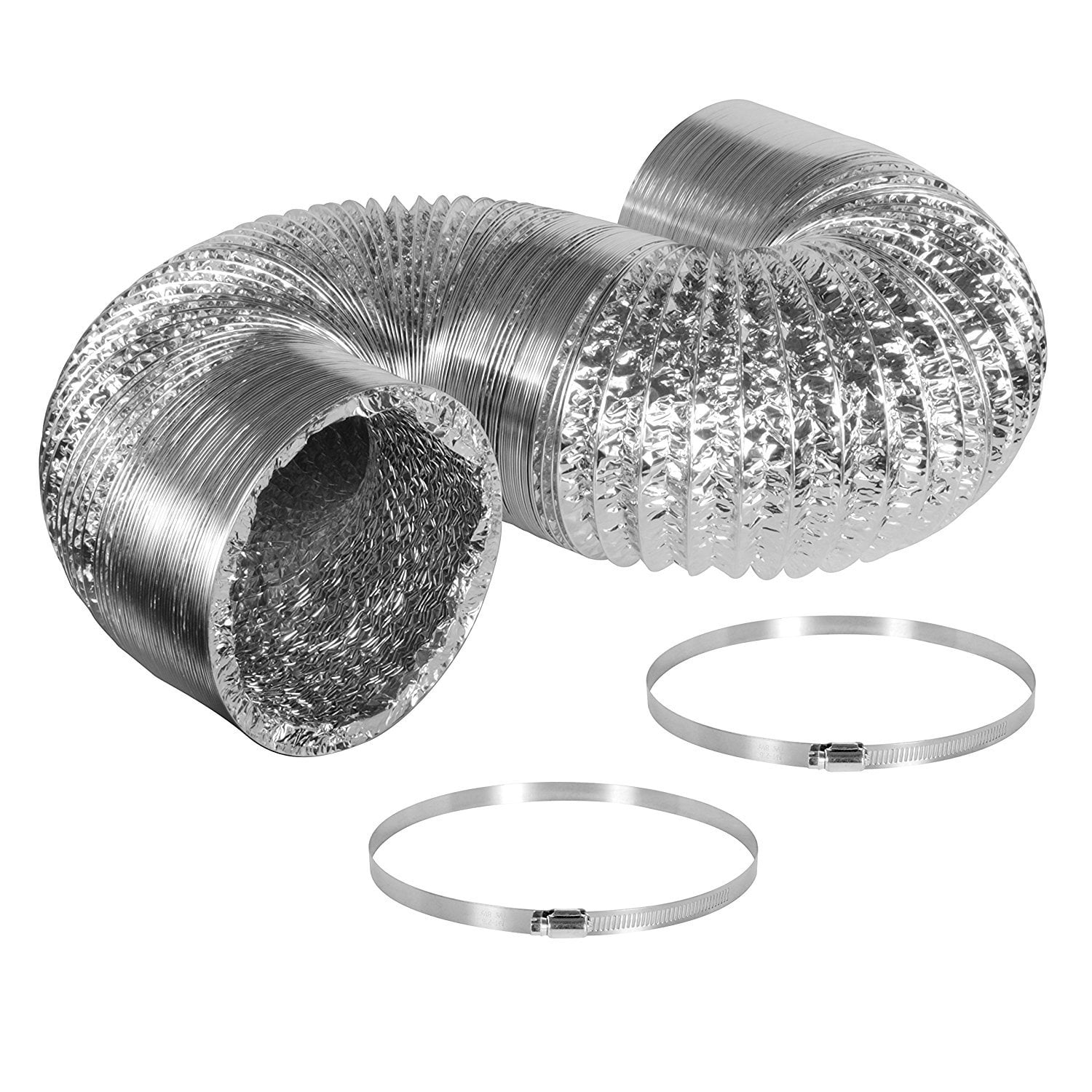 iPower 4in, 25ft Flex Air Aluminum Dryer Vent Hose, HVAC Ducting ...