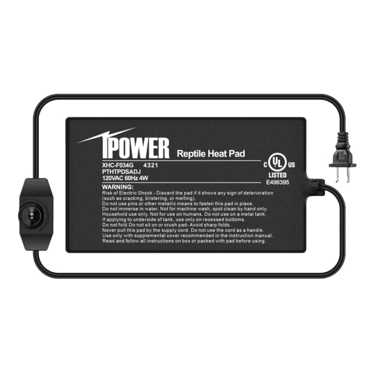 iPower 4"x7" Reptile Heat Mat - 4W Under Tank Heater with Adjustable ...