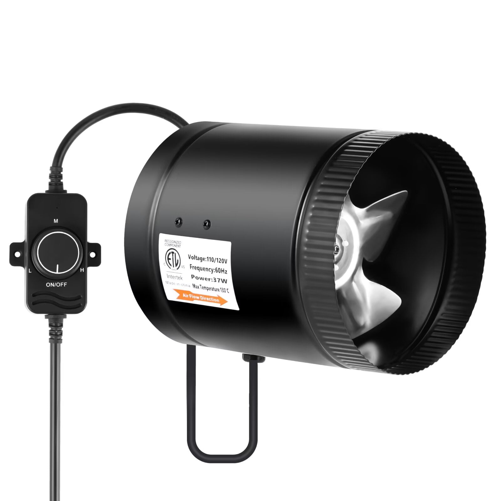 iPower 6 Inch Inline Booster Duct Fan with Speed Controller, 275 CFM ...