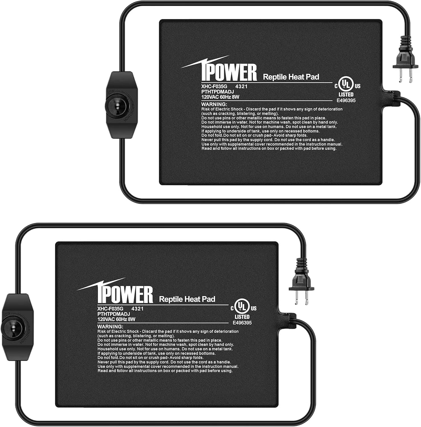 iPower 6" x 8" Reptile Heat Mat - 8W Under Tank Heater with Adjustable ...