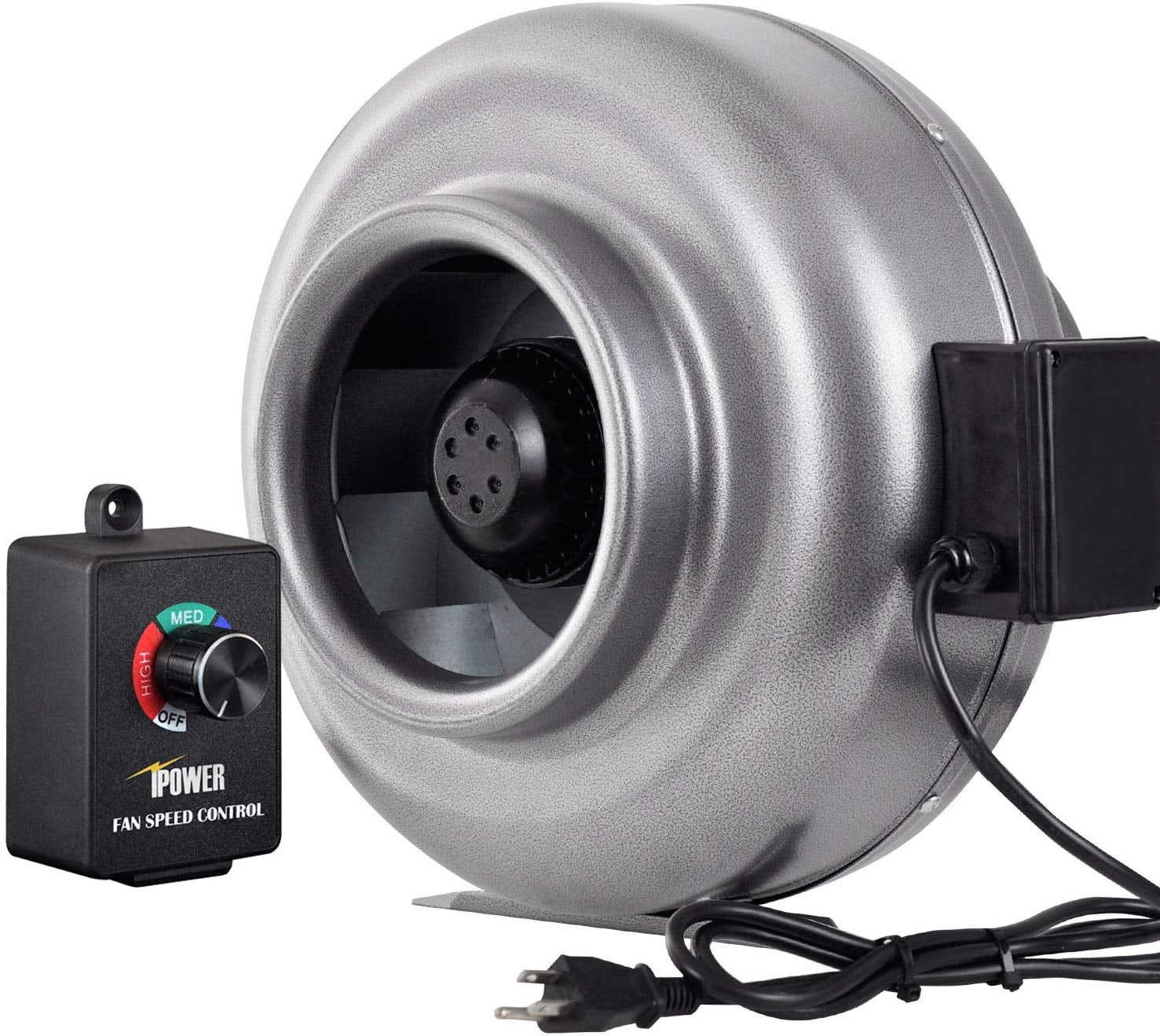 iPower 8 inch 750 CFM Duct Inline HVAC Exhaust Blower Ventilation Fan W ...