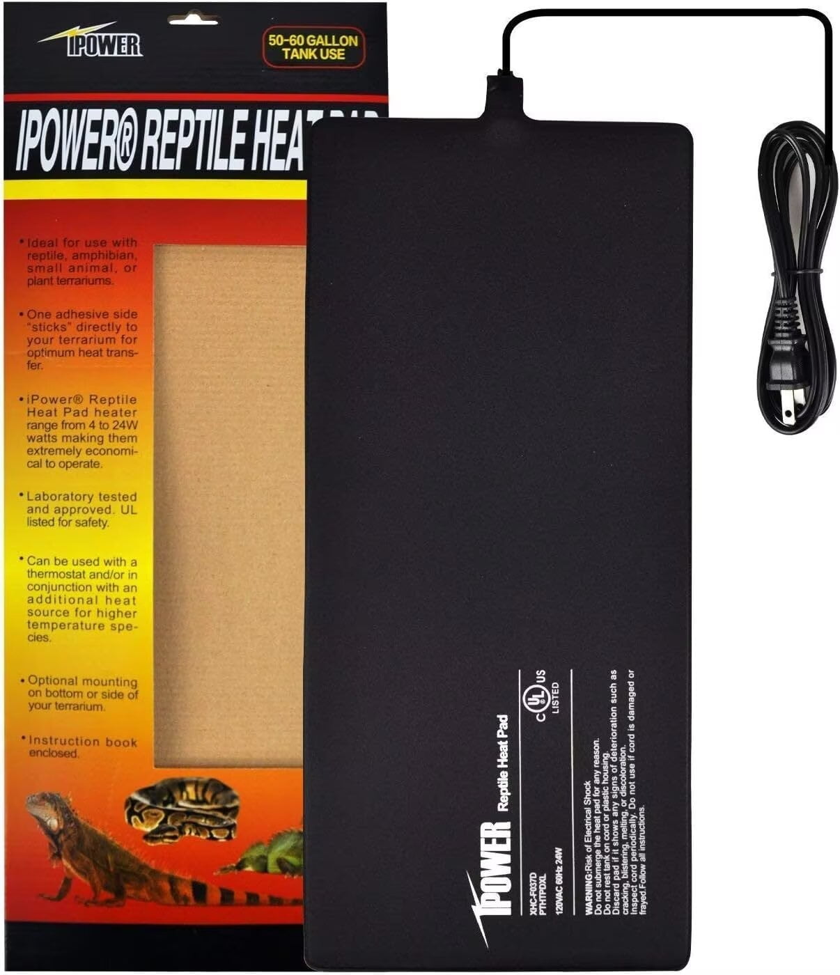 iPower 8"x18" Under Tank Heater for Reptile Terrariums Heat Mats-24 ...